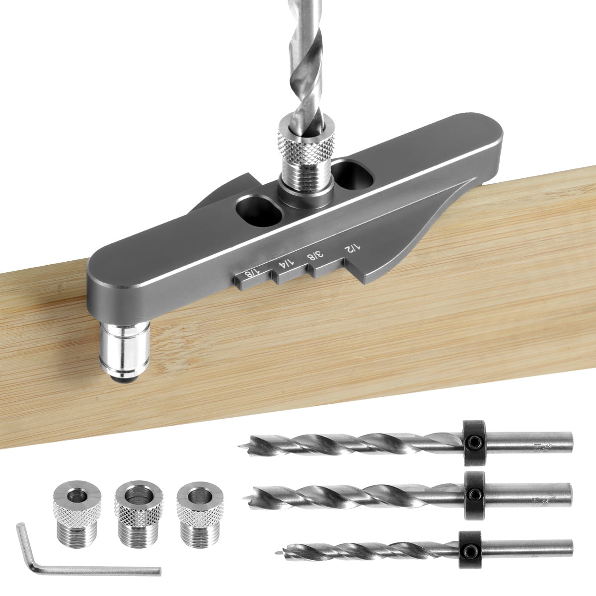 Threns Dowel Jig Kit Aluminum Alloy Straight Hole Drilling Guide ...
