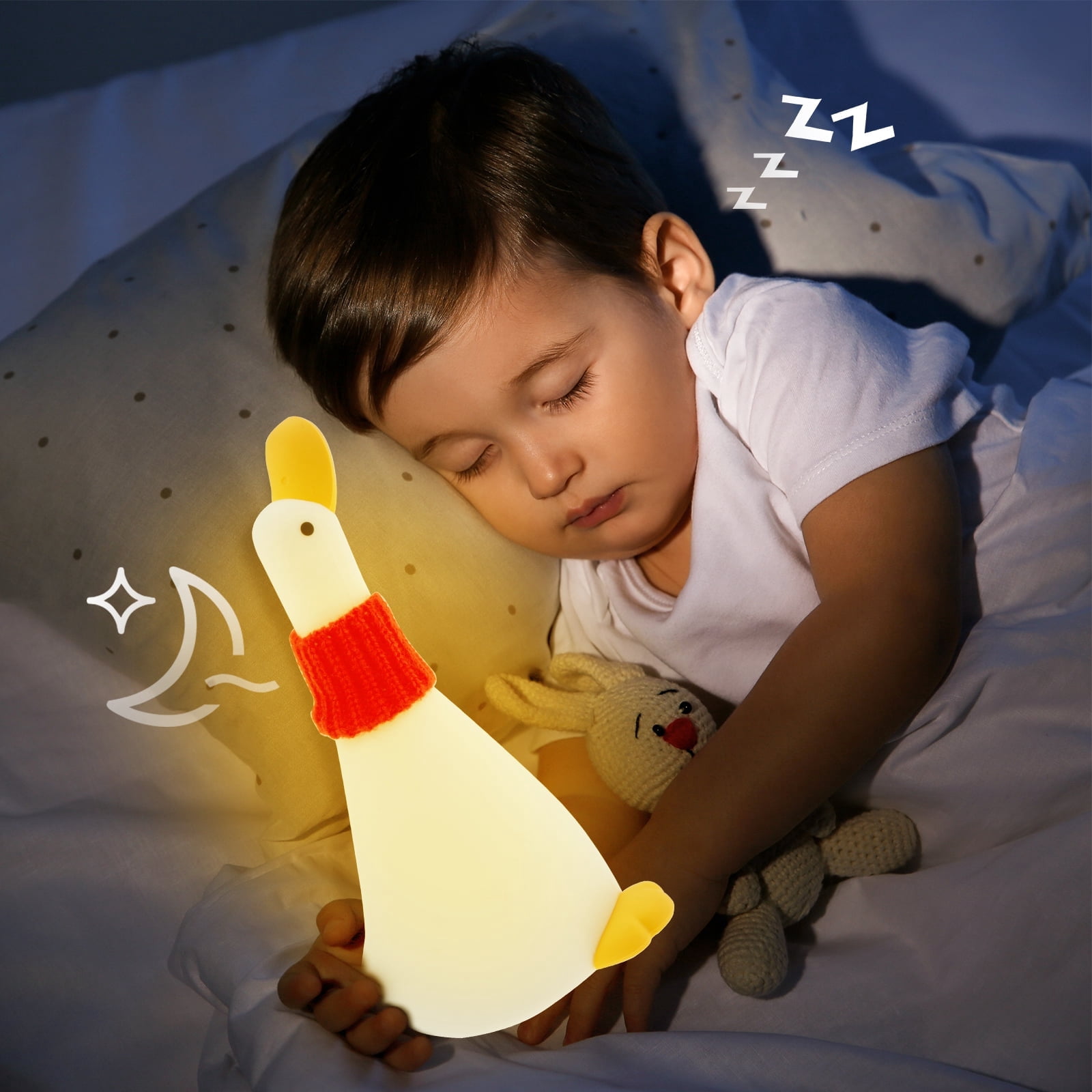 Threns Duck Night Light Kids Bedside Lamp Silicone Nursery Light for ...