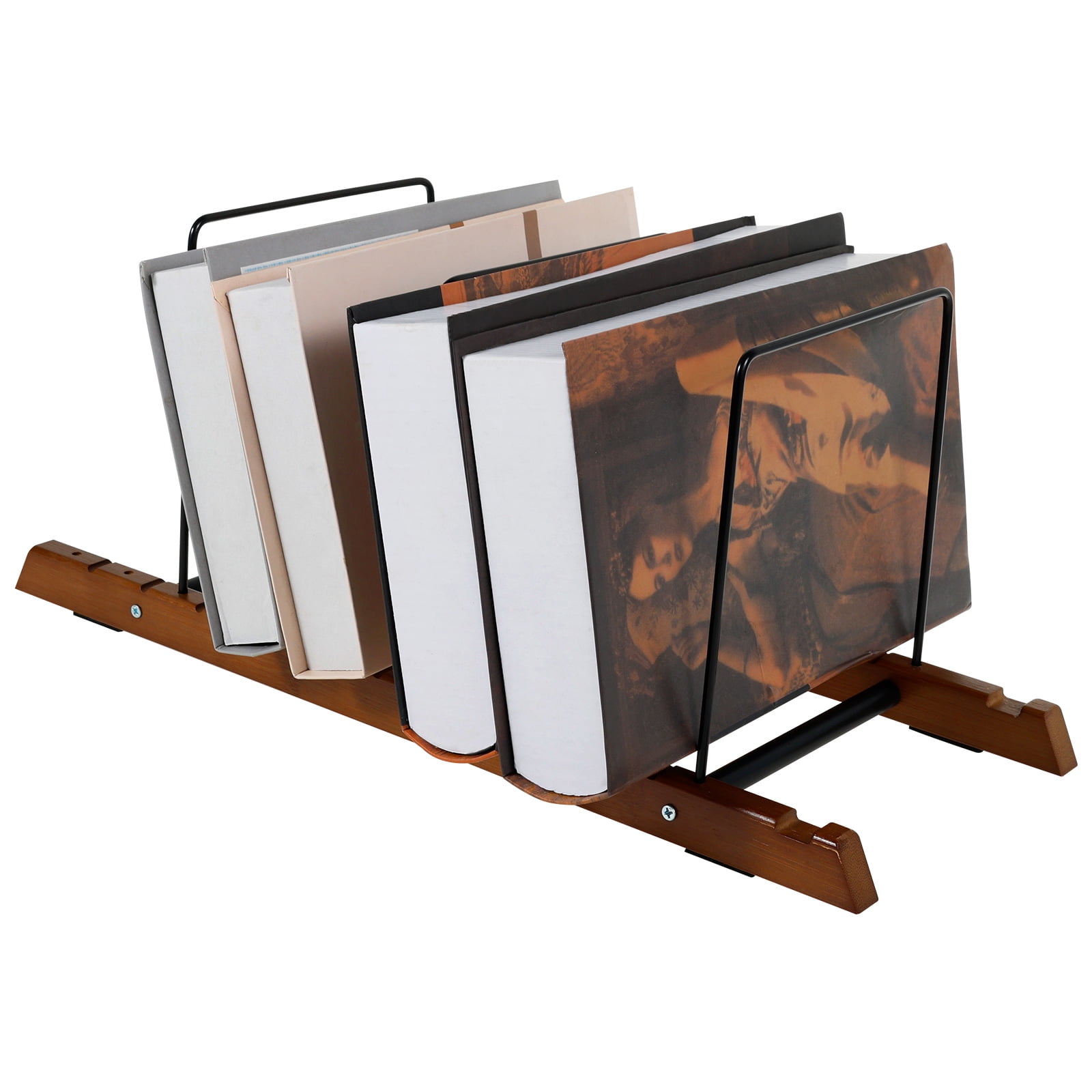 Threns Expandable Wood Record Storage Rack 50 LP Quick Assemble Wood ...