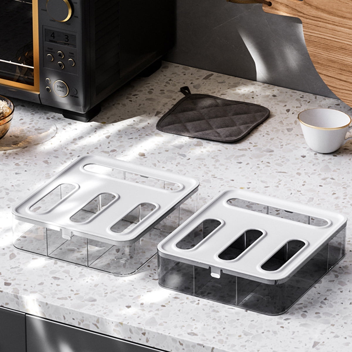 Threns Freezer Bag Storage Organizer Multi-Slot Snack Bag Dispenser ...