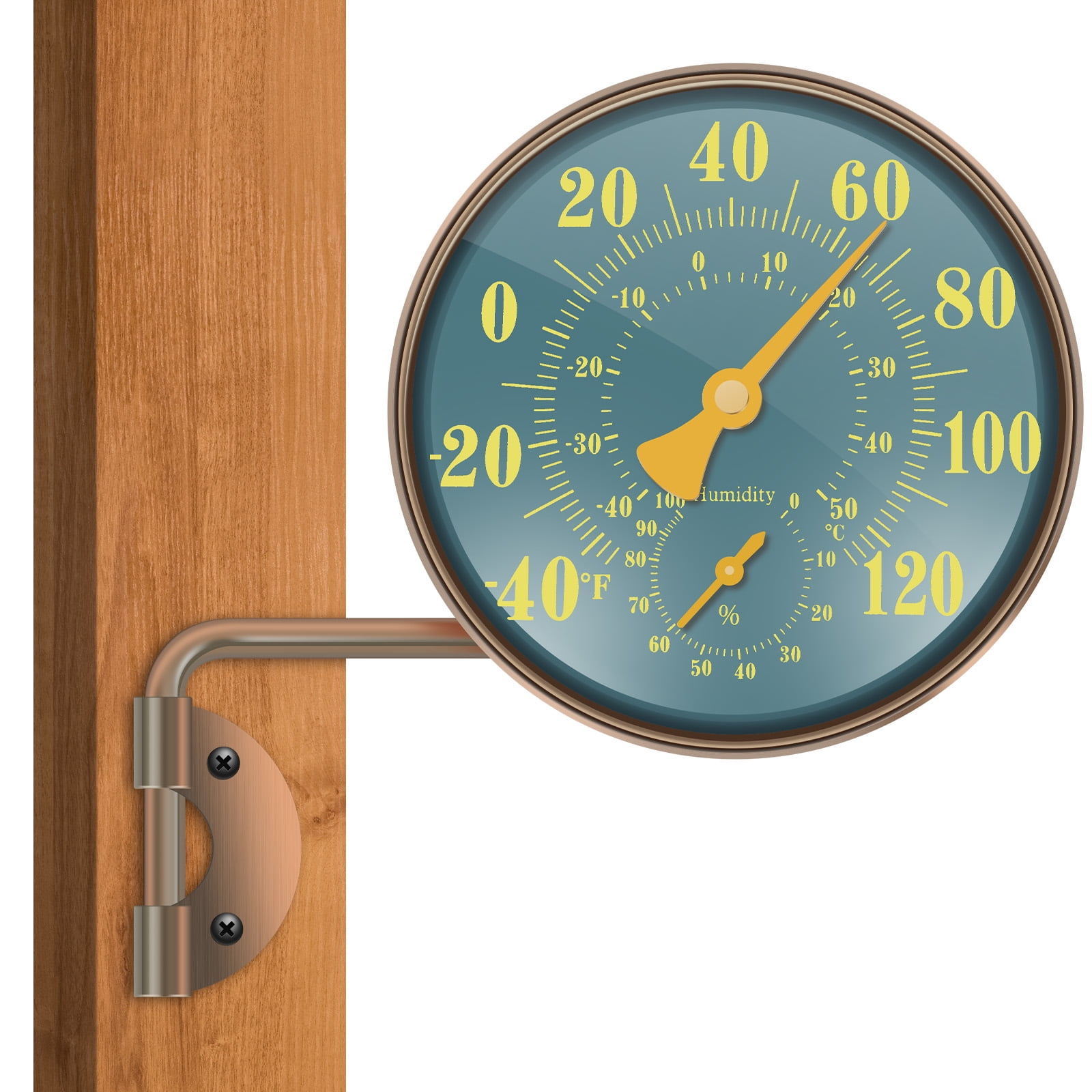 Threns Indoor Outdoor Thermometer Hygrometer - Waterproof Hanging Wall ...