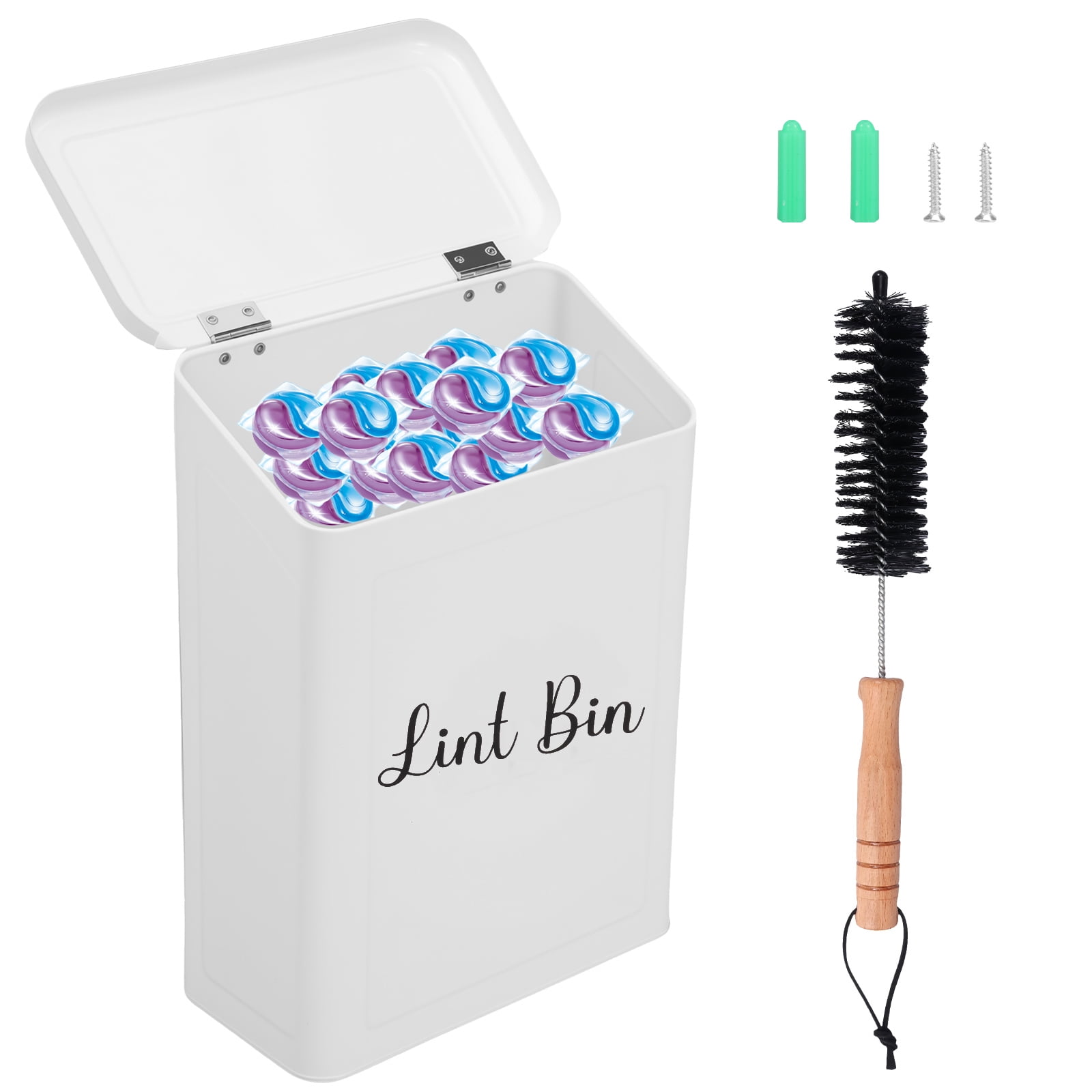 Threns Magnetic Lint Bin Holder with Lid Multipurpose Lint Storage Box ...