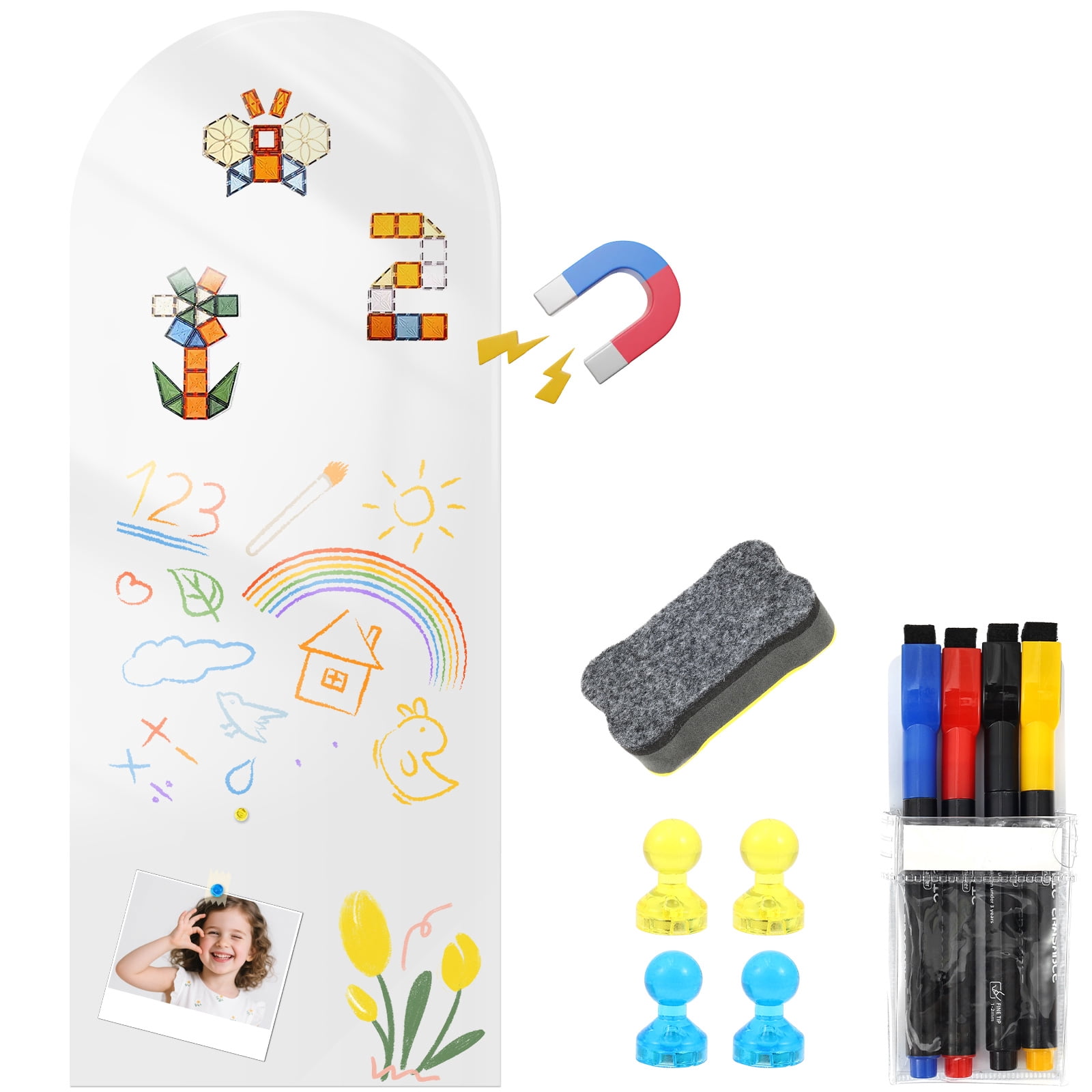 Threns Magnetic Whiteboard Contact Paper 39" x 16" Adhesive Magnetic ...