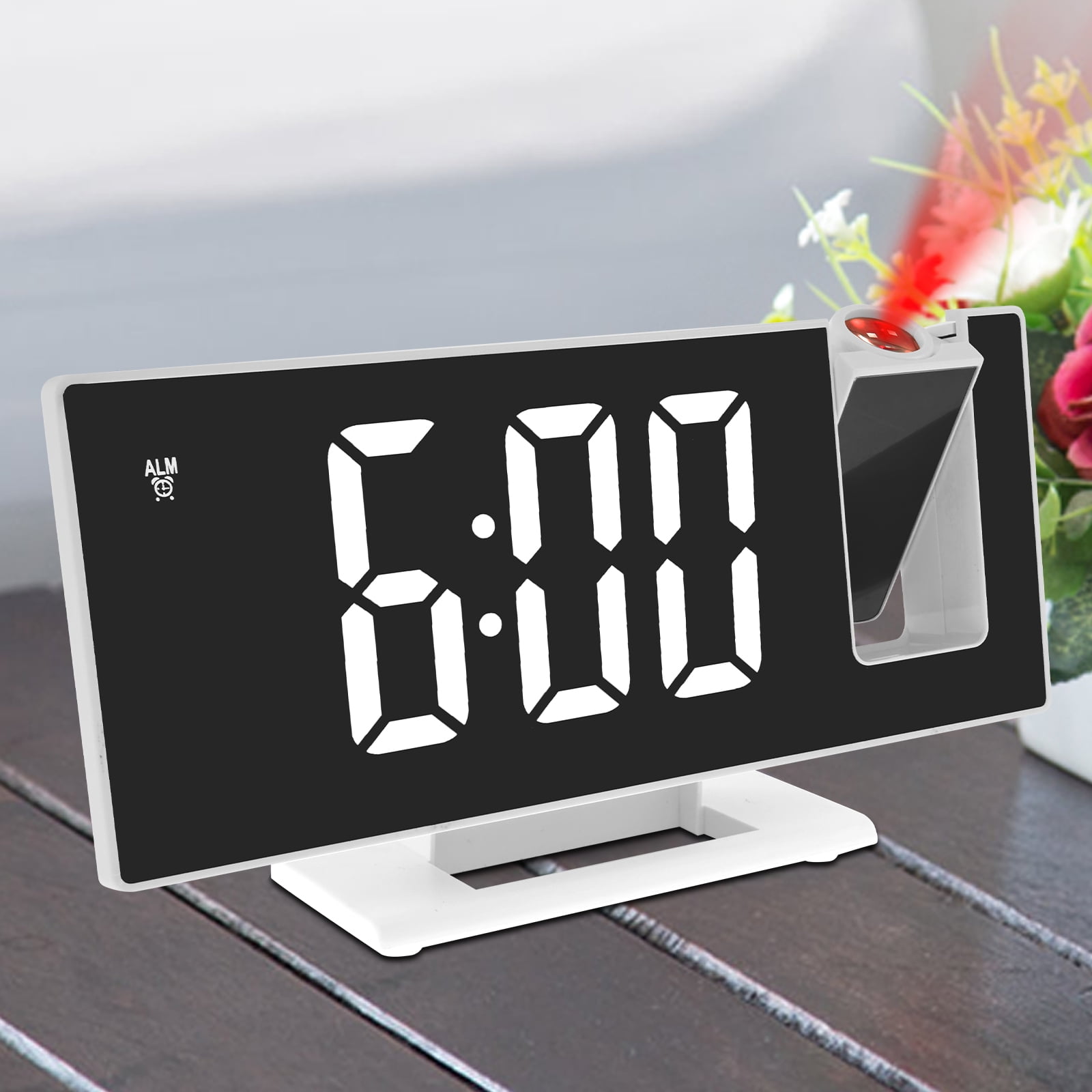 Threns Projection Alarm Clock with 180° Rotatable Projector Large ...