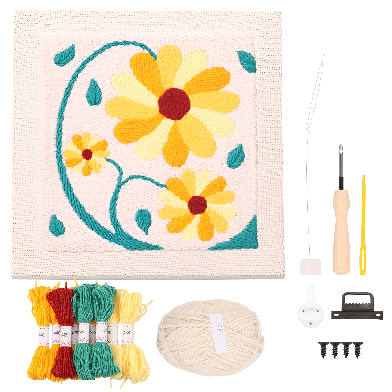 Threns Punch Needle Kits for Beginner Complete Embroidery Punch Needle ...