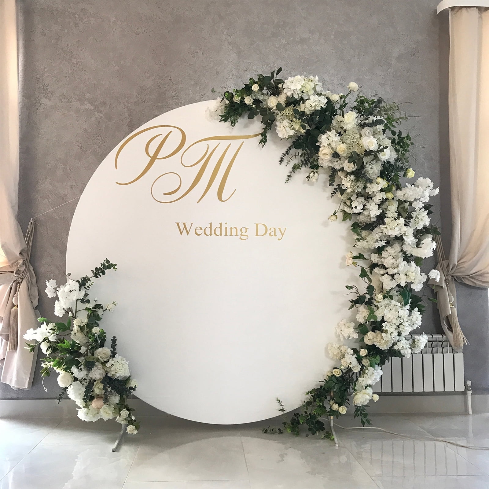 Threns Round Arch Cover Solid Color Round Background Cover Elastic ...