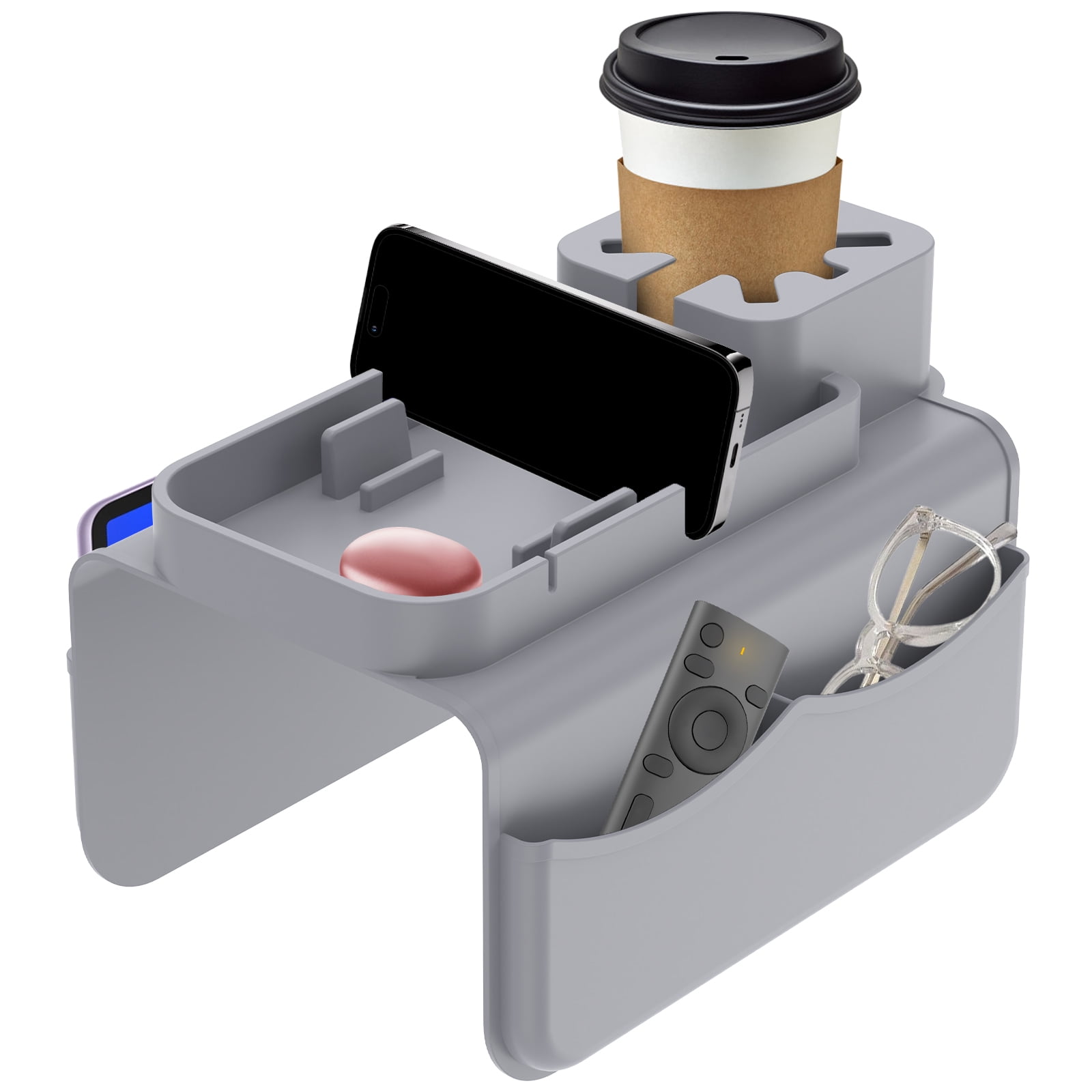 Threns Silicone Couch Cup Holder Tray Versatile Sofa Armrest Tray Table ...