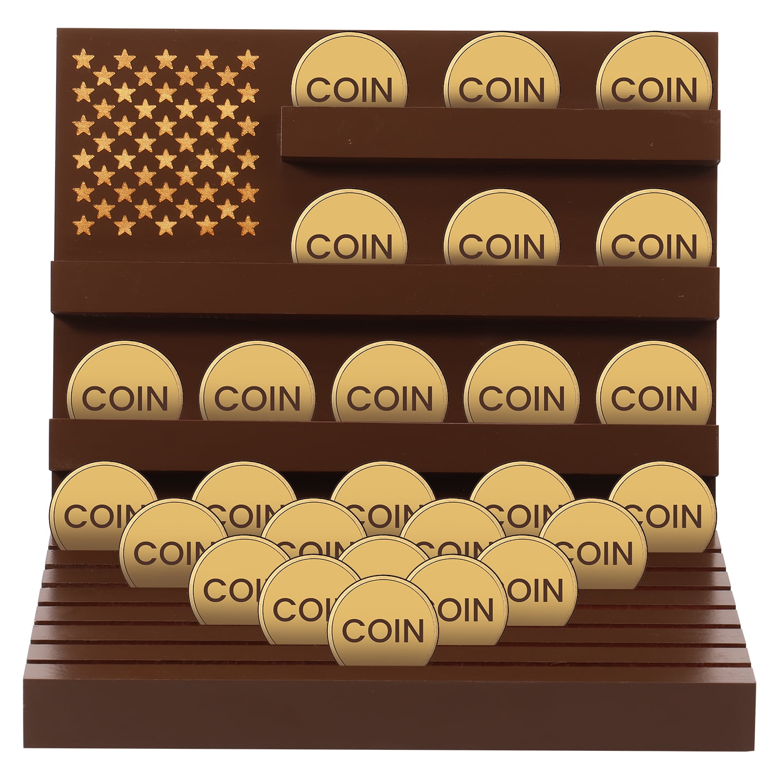Threns Stylish Challenge Coin Display Stand Stable Wood Medal Display ...