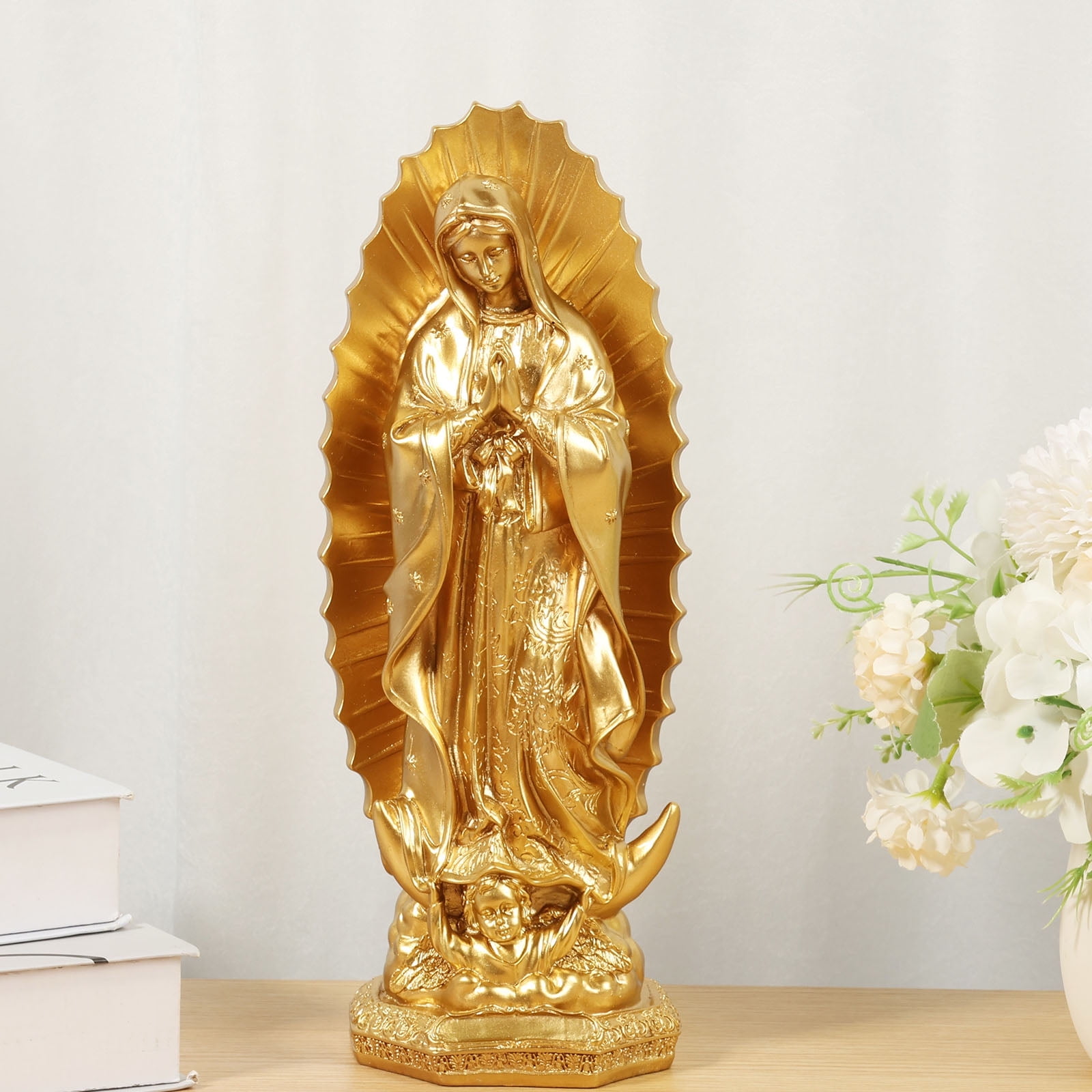 Lzvxtym Unique Blessed Mother Statue Smooth Resin Holy Lady Statue ...