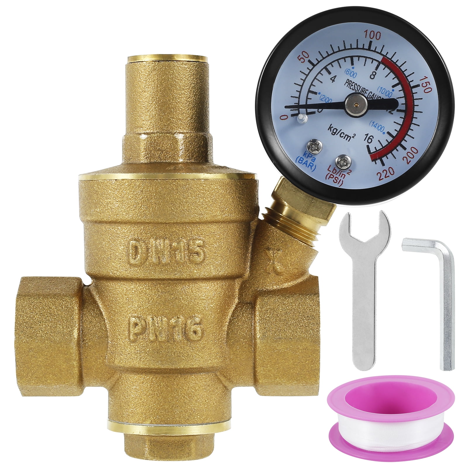 Threns Water Pressure Reducer 3/4inch DN20 Brass Water Pressure ...