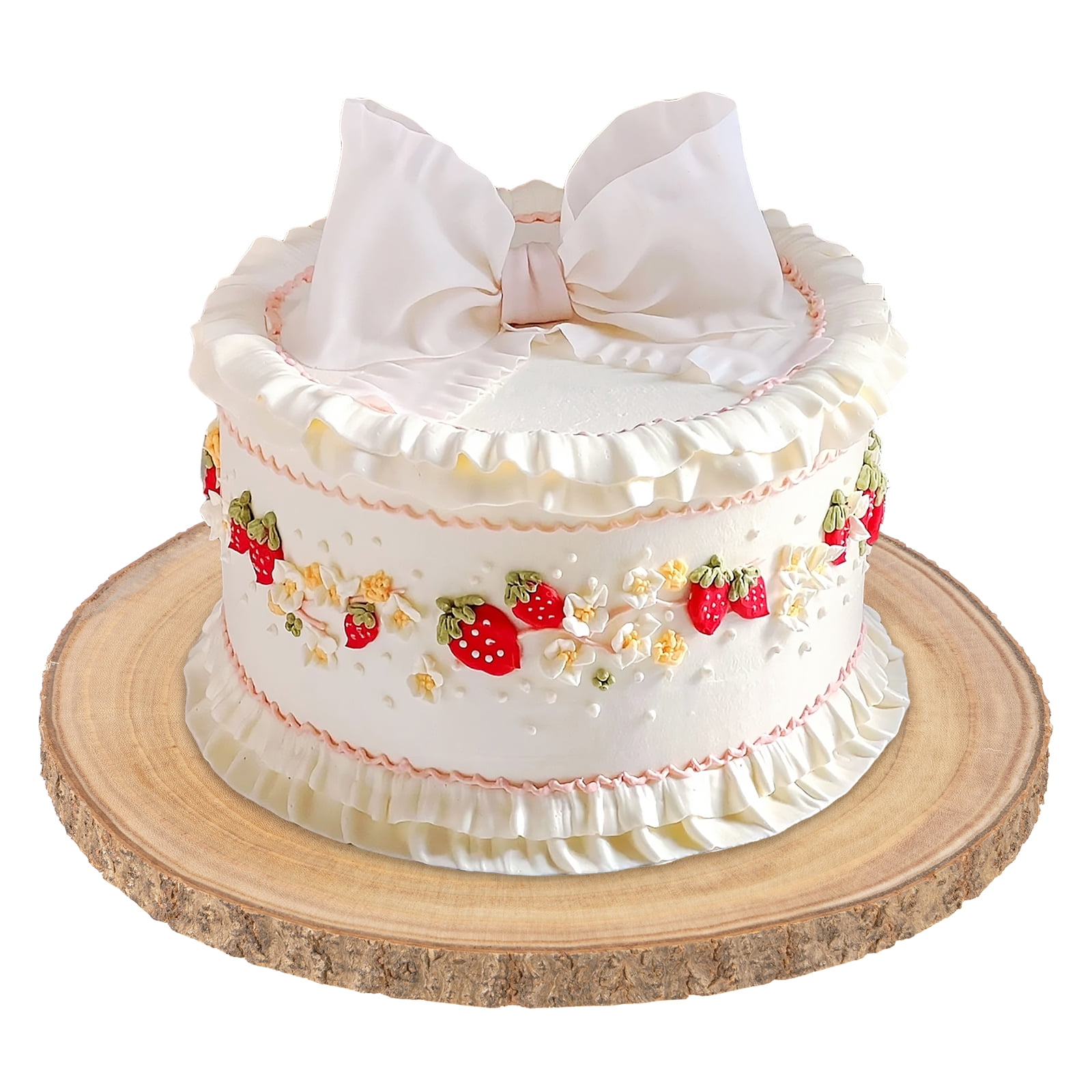 Threns Wood Round Cake Stand Rotatable 360° Cake Table Display Stand ...