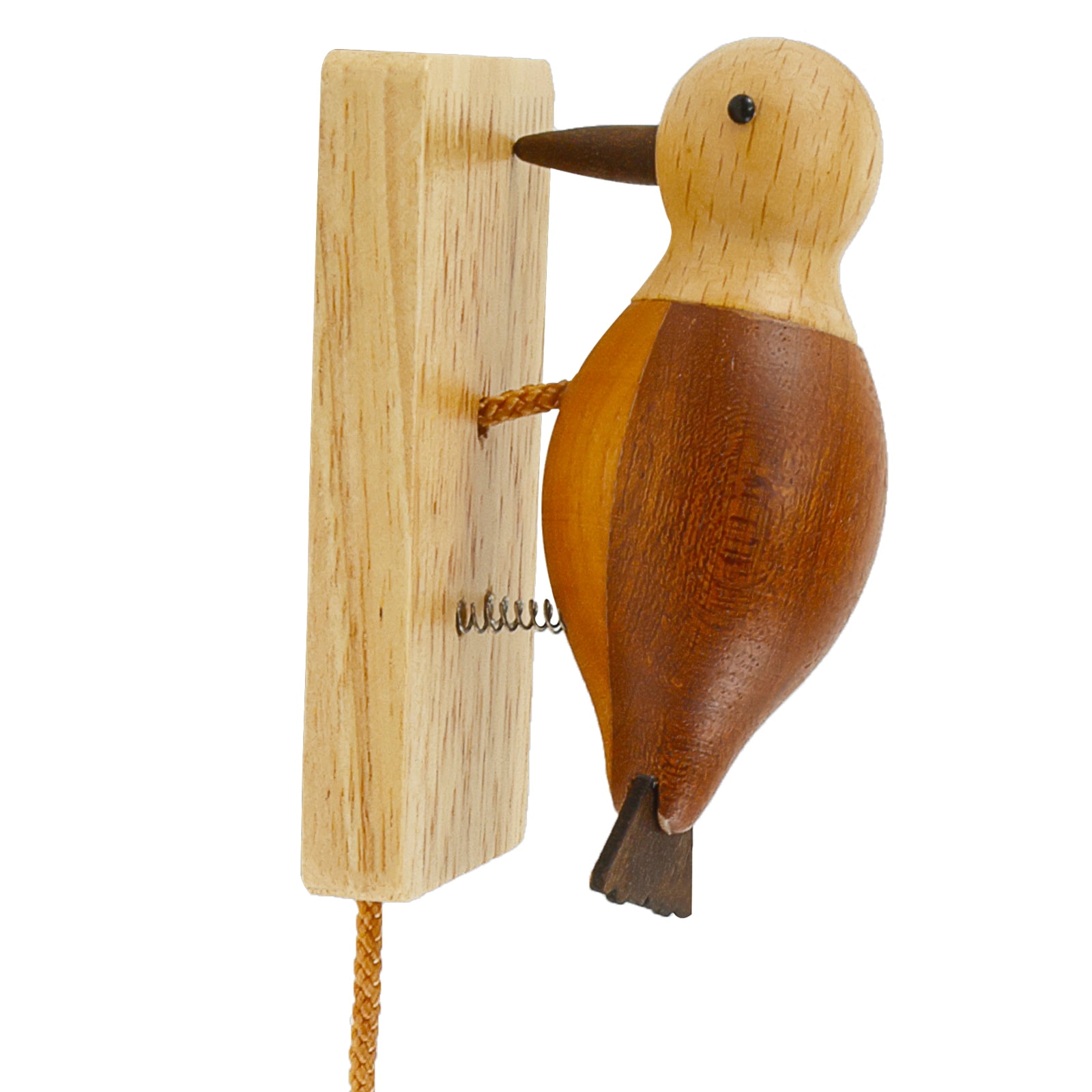 Threns Woodpecker Door Knocker with Pull Rope Wood Woodpecker Doorbell ...