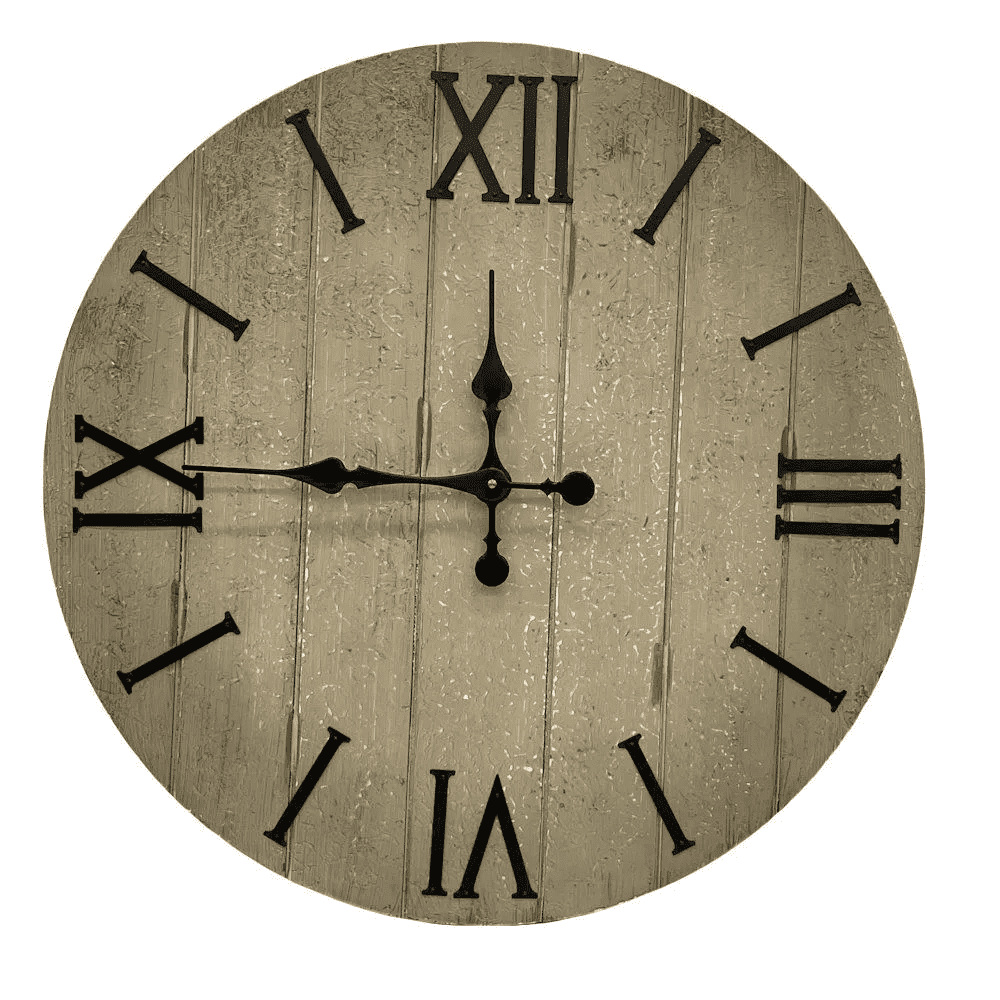 "Threshold Large 24"" Rustic Weathered Wooden Wall Clock for Bedroom ...