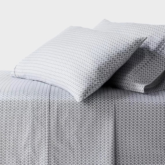 Threshold Performance 400 Thread Count Blue Geo Sheet Set, Full ...