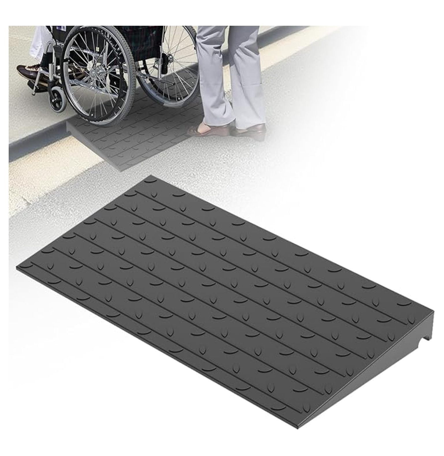 Threshold Ramp for Doorways 3" , Heavy-Duty Rubber Wheelchair Ramp ...