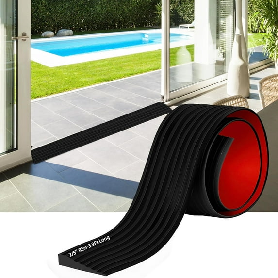 Threshold Ramps for Doorways, 0.4" Rise Rubber Door Threshold Ramp Self ...