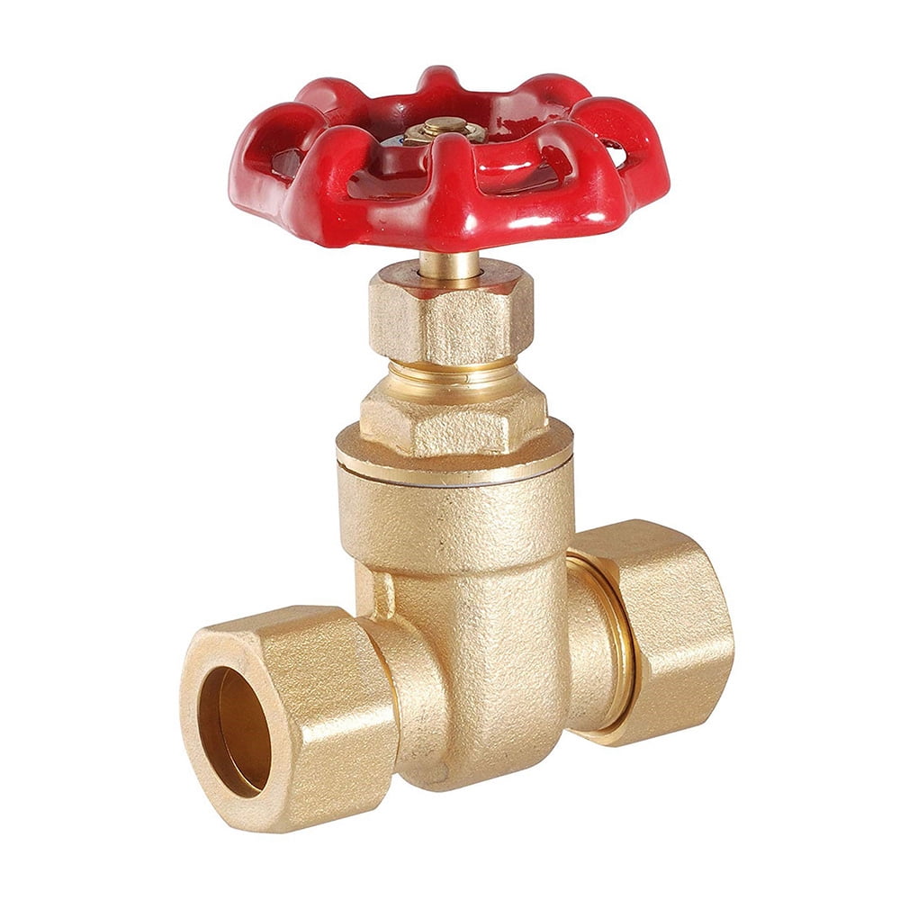 Thrifco 6414032 3/4 Inch (7/8 Inch O.D.) Brass Compression Gate Valve ...