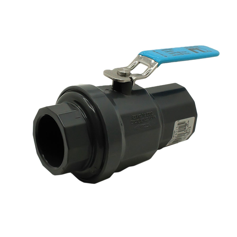 Thrifco 6416212 1 Inch Slip x Slip PVC Ball Valve with Stainless Steel ...