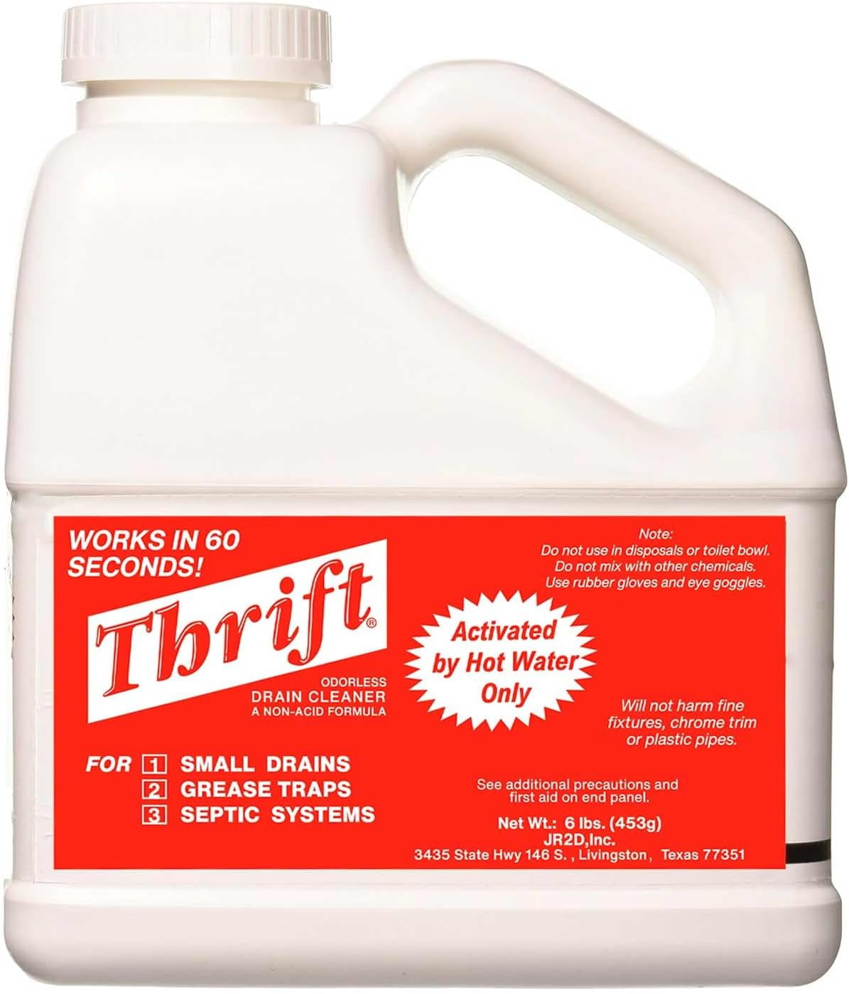 Thrift 6lb Alkaline Based 6-Pound Granular Drain Cleaner - White Red (1 ...