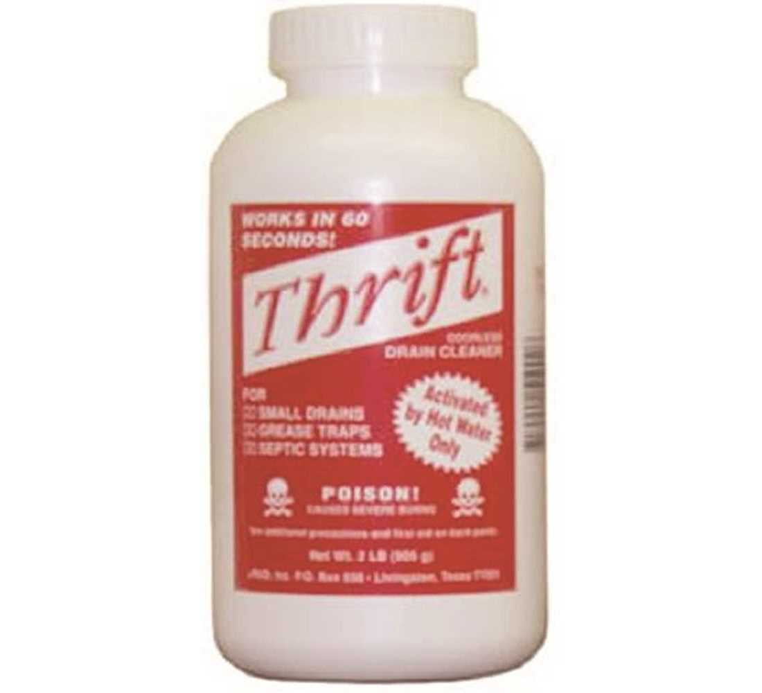 Thrift, Drain Cleaner, 1 lbs, Non-Acid, Odorless, Dissolves Hair and ...