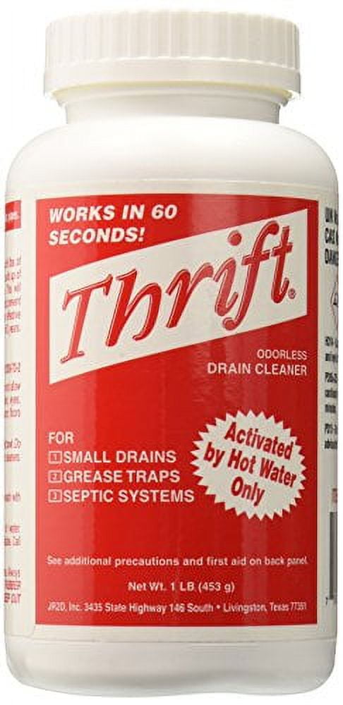 Thrift T-200 Drain Cleaner, 2 lbs, Dissolves Hair, Grease, Soap Scum ...