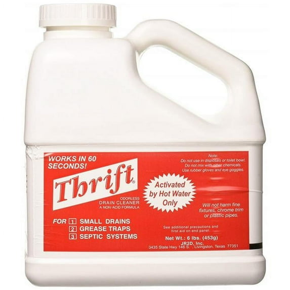 Thrift T600 6 lbs Drain Cleaner, Odorless, Activated by Hot Water, for ...