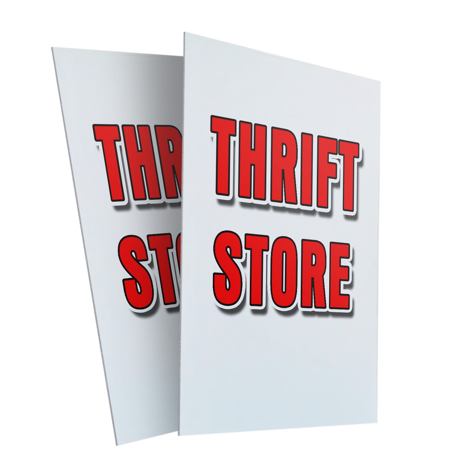 Thrift Store (2-PACK) 24" x 36" Plastic Signs | Sign Insert 4mm ...