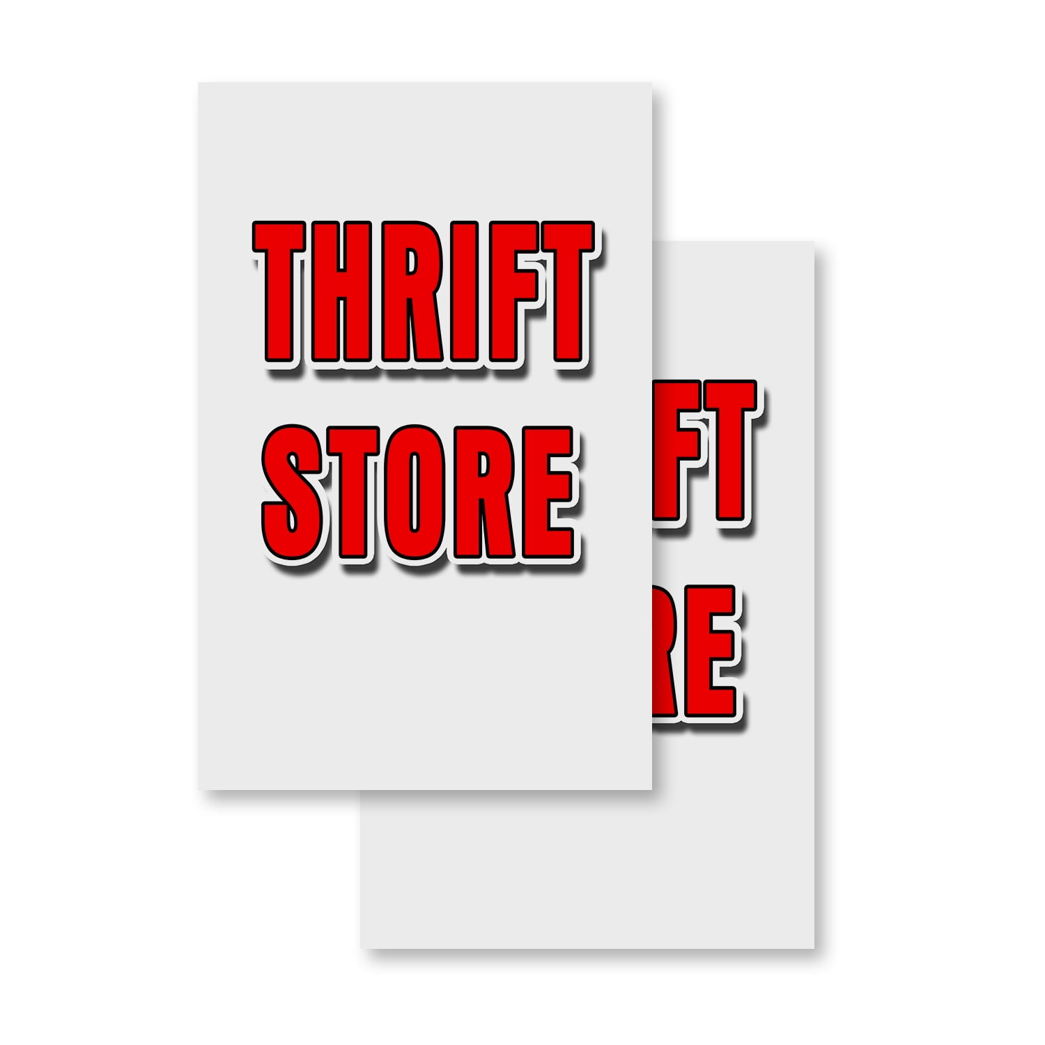 Thrift Store (2-PACK) 24" x 36" Vinyl Decals | Sign Insert Peel & Stick ...
