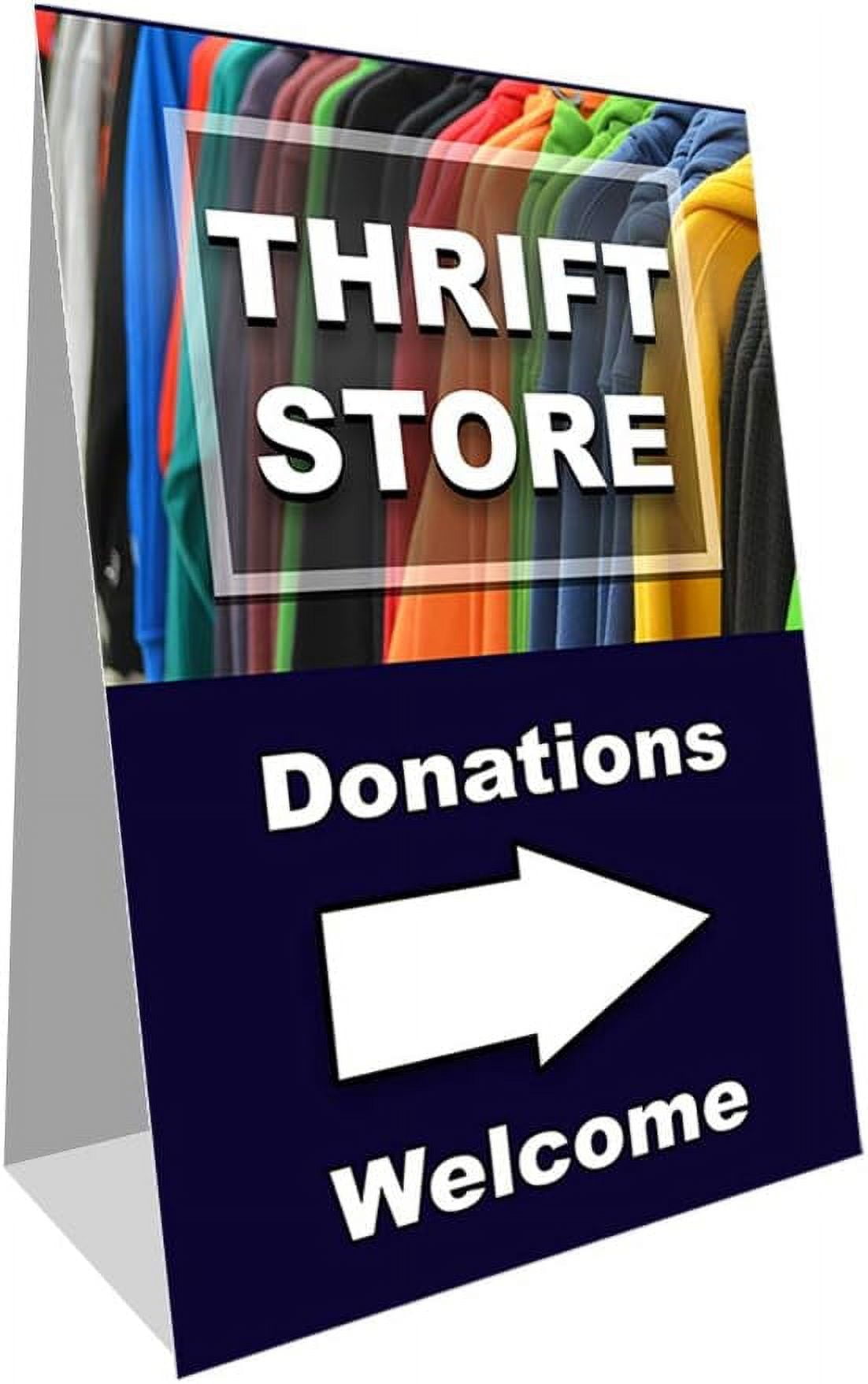 Thrift Store (Arrow) Economy A-Frame Sign 2 Feet Wide by 3 Feet Tall ...