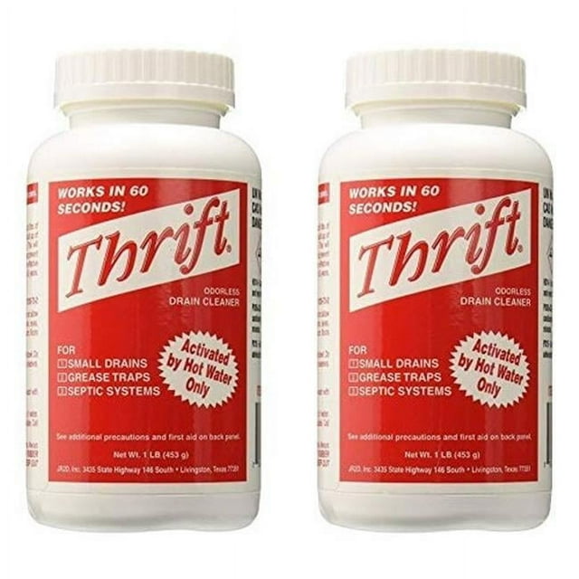 Thrift T-100 Alkaline Based Drain Cleaner, 1-Pound Powder, Odorless ...