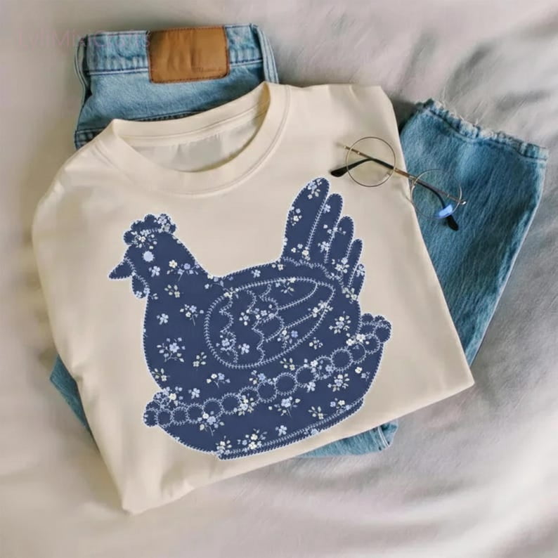 Thrifted Vintage Hen In A Nest Shirt Cottagecore Farmhouse Geese Tee ...