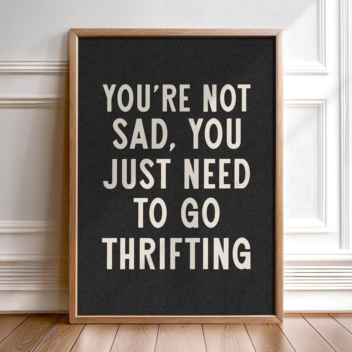 Thrifting Quote Thrift Therapy Sustainable Fashion Secondhand Wall Art ...