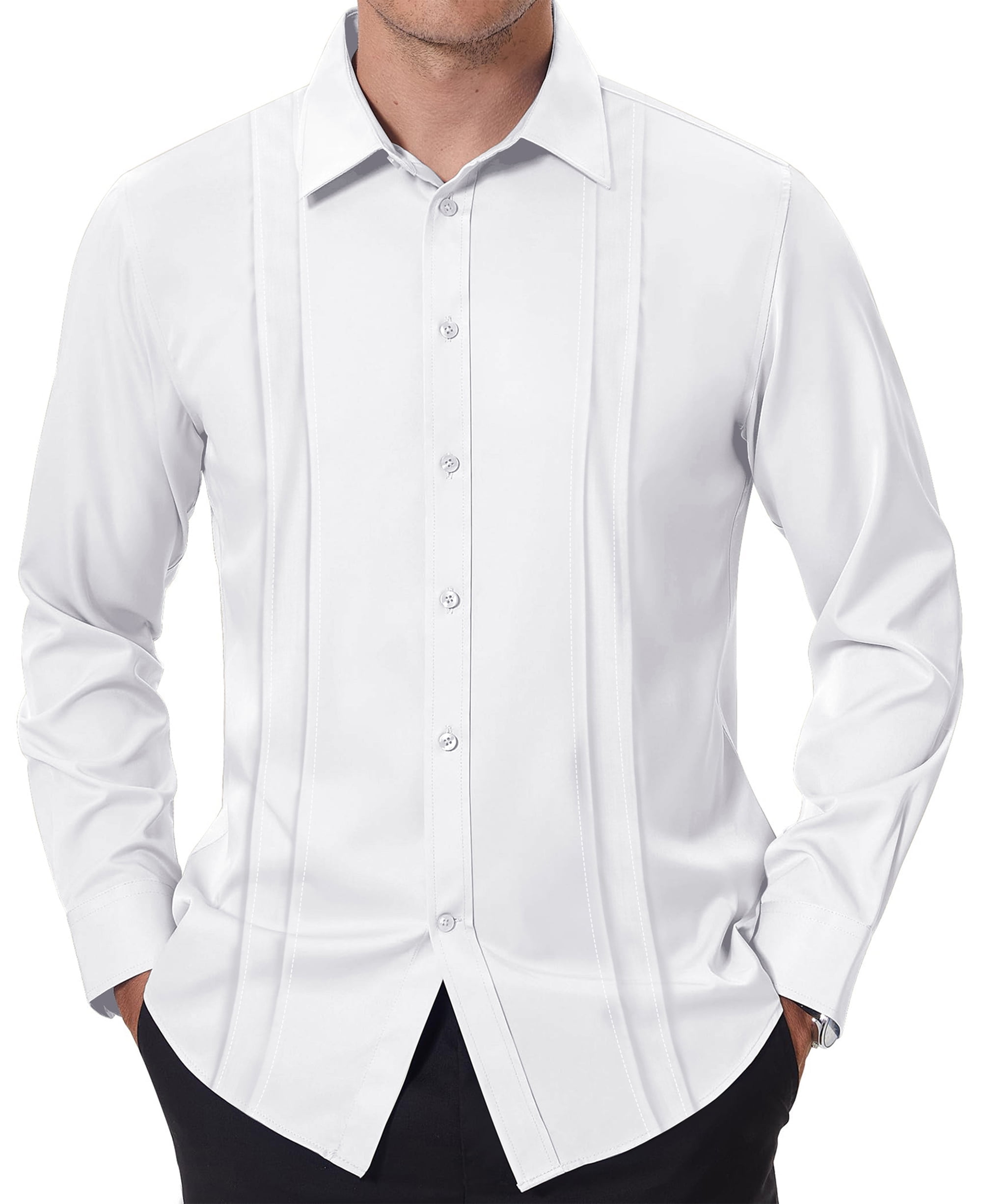 Thrilos Dress Shirts for Men Button Up Long Sleeve Tops Formal Business ...