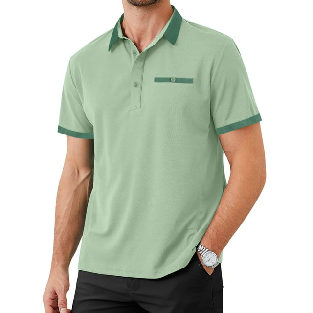 Thrilos Golf Shirts for Men Color Block Short Sleeve Tops Workout ...