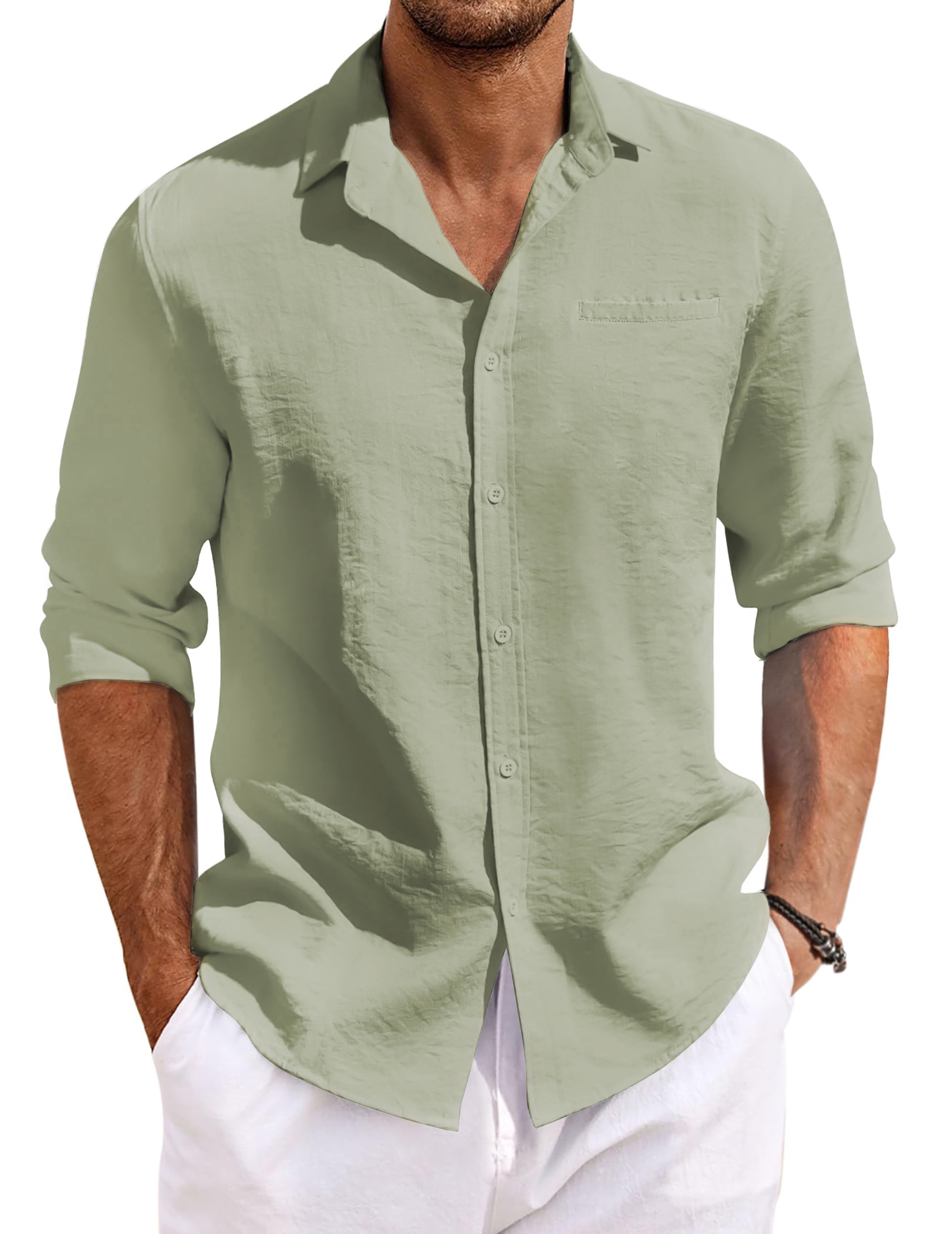 Thrilos Men Dress Shirts Long Sleeve Button Up Shirt Casual Regular Fit ...