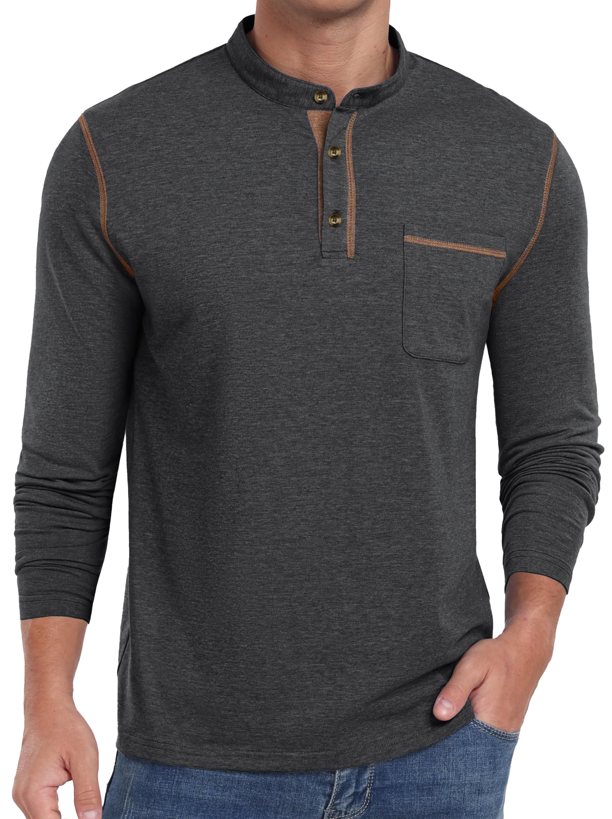 Walmart Black Friday Deals 2025 Thrilos Mens Henley Shirts Long Sleeve ...