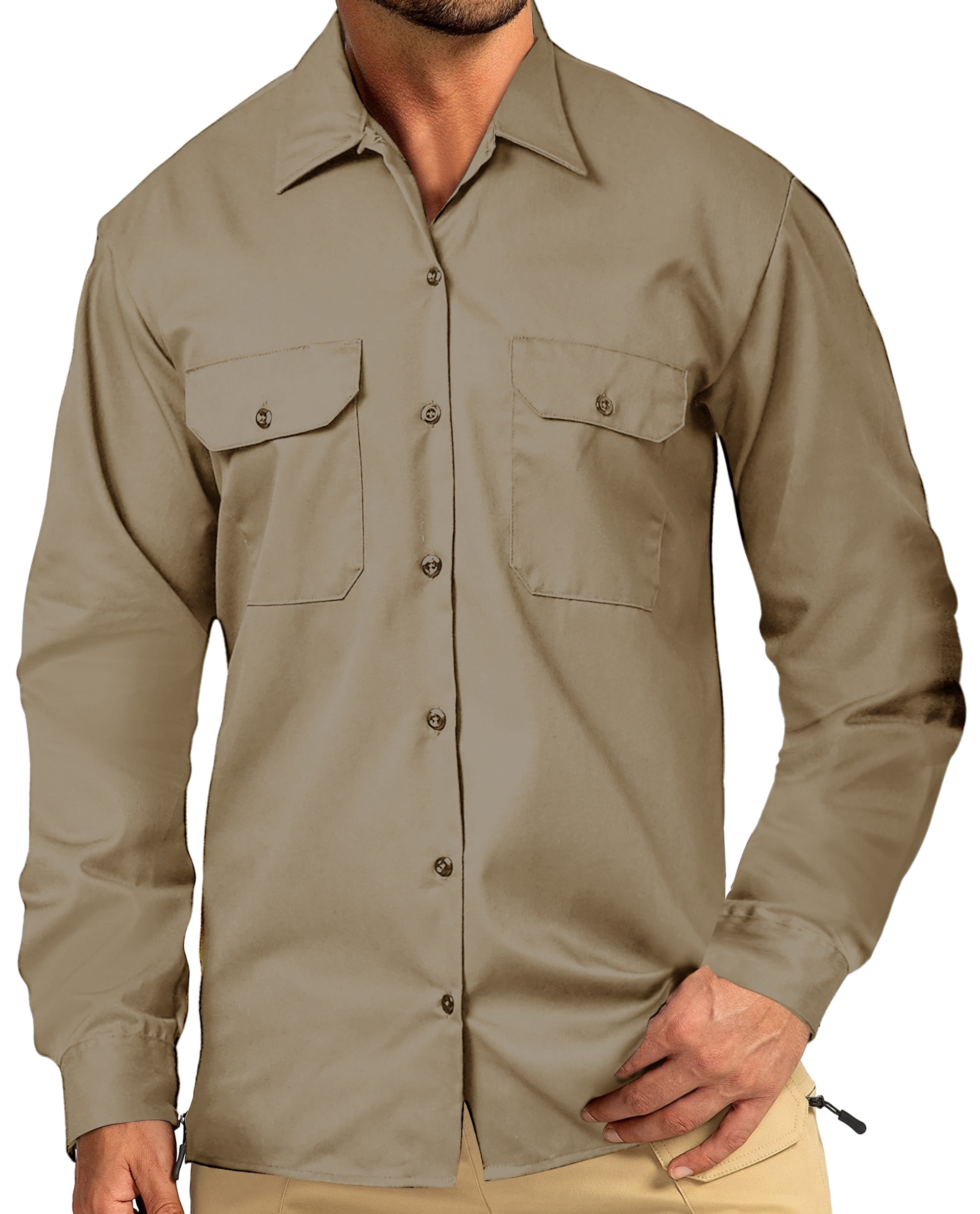 Thrilos Mens Long Sleeve Work Shirts Casual Button Up Shirts Quick Dry ...