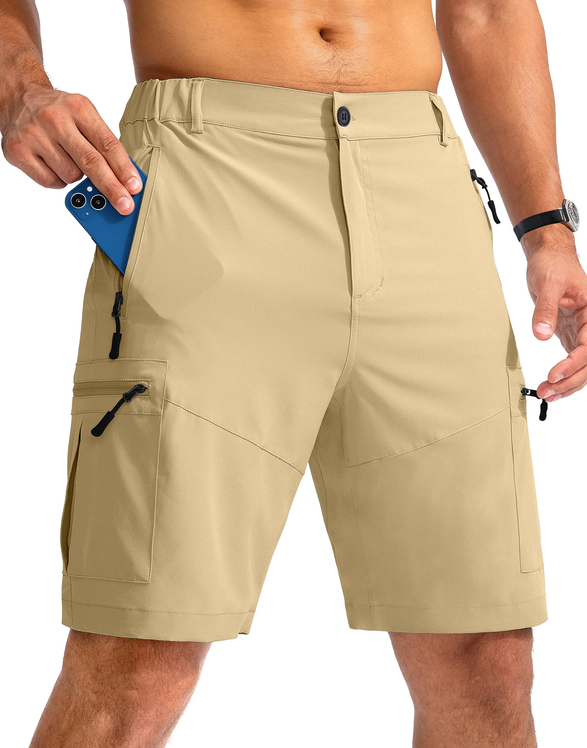 Thrilos Mens Hiking Shorts, Lightweight Quick Dry Cargo Shorts, Elastic ...