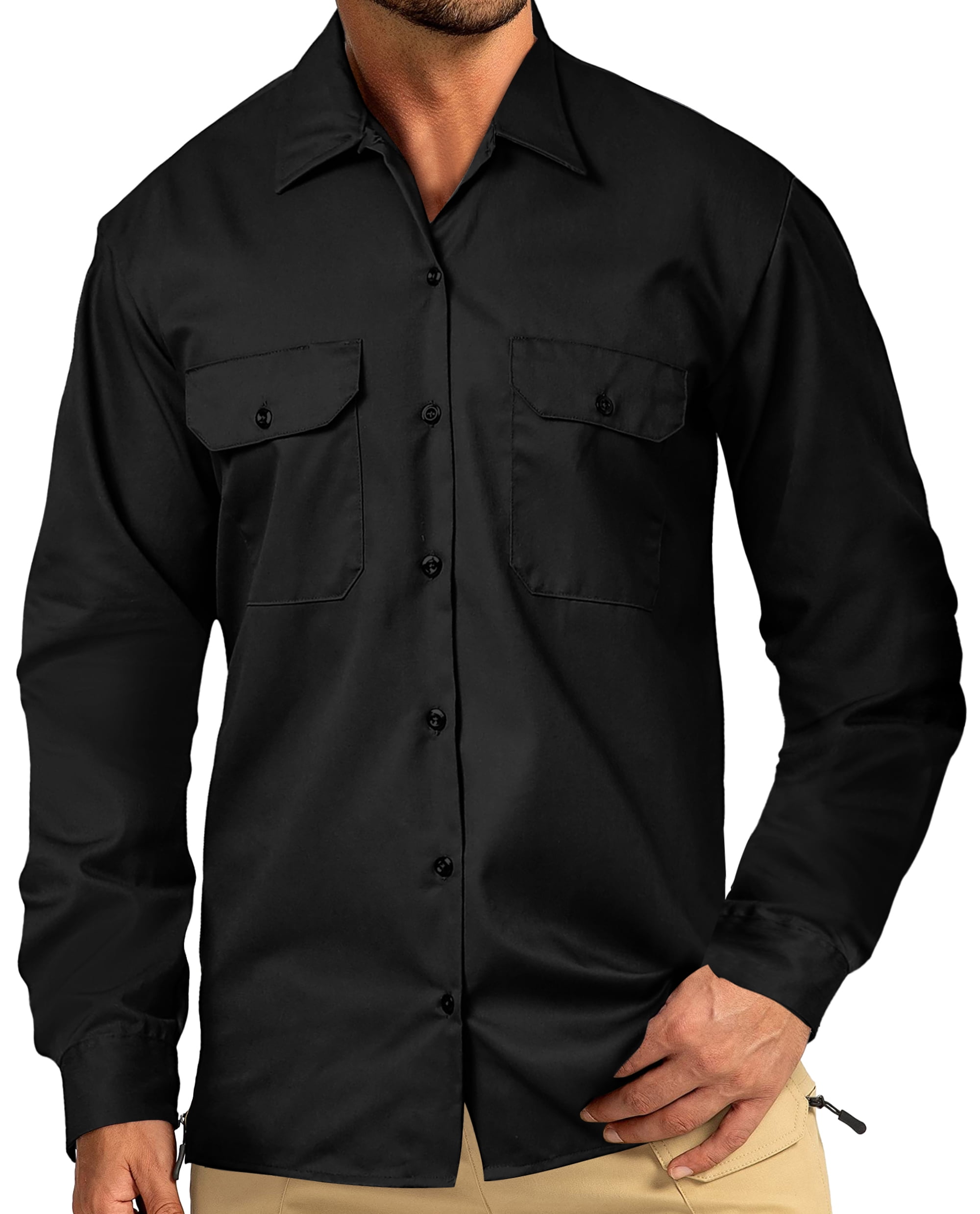 Thrilos Mens Long Sleeve Work Shirts Casual Button Up Shirts Quick Dry ...