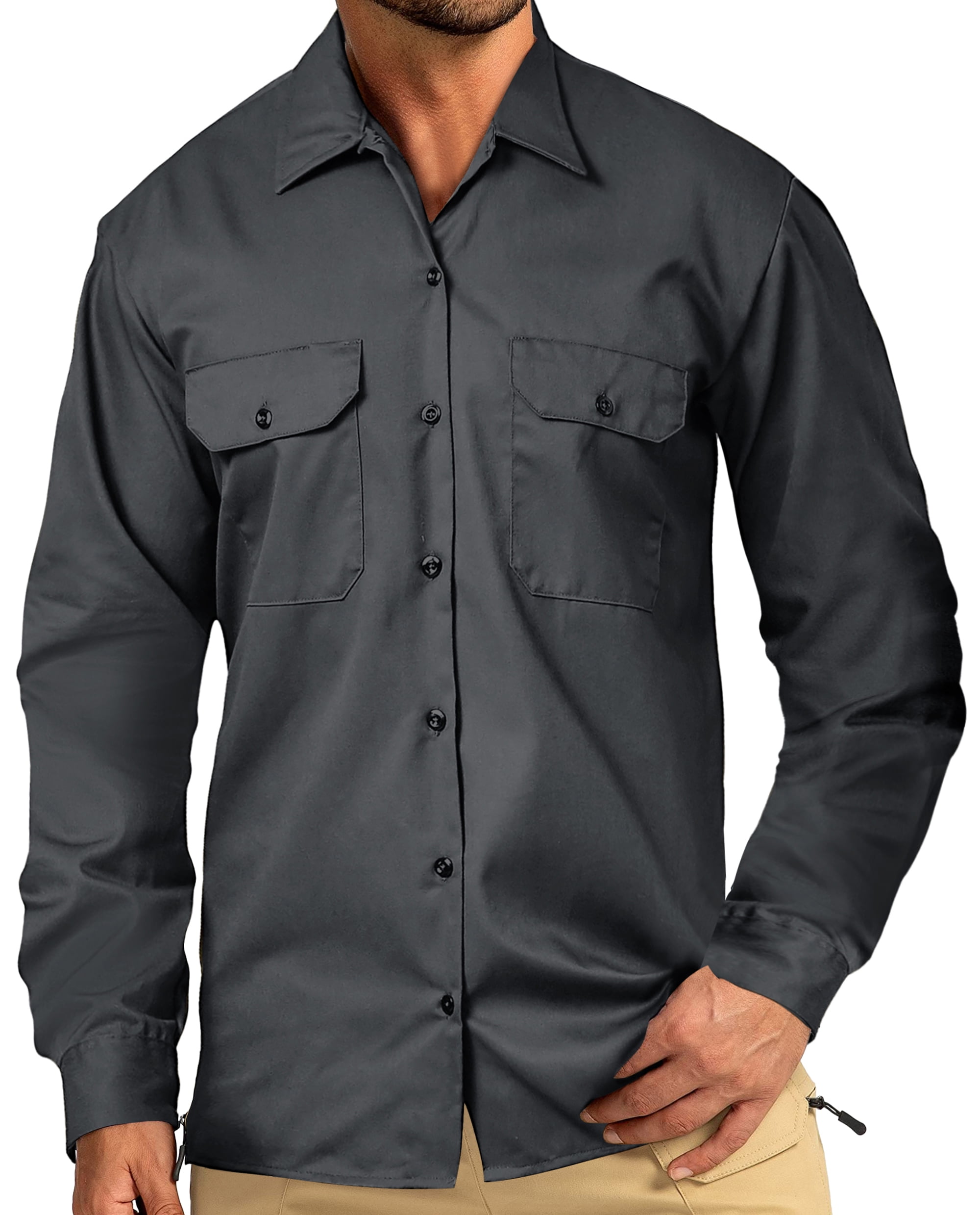 Thrilos Mens Long Sleeve Work Shirts Casual Button Up Shirts Quick Dry ...