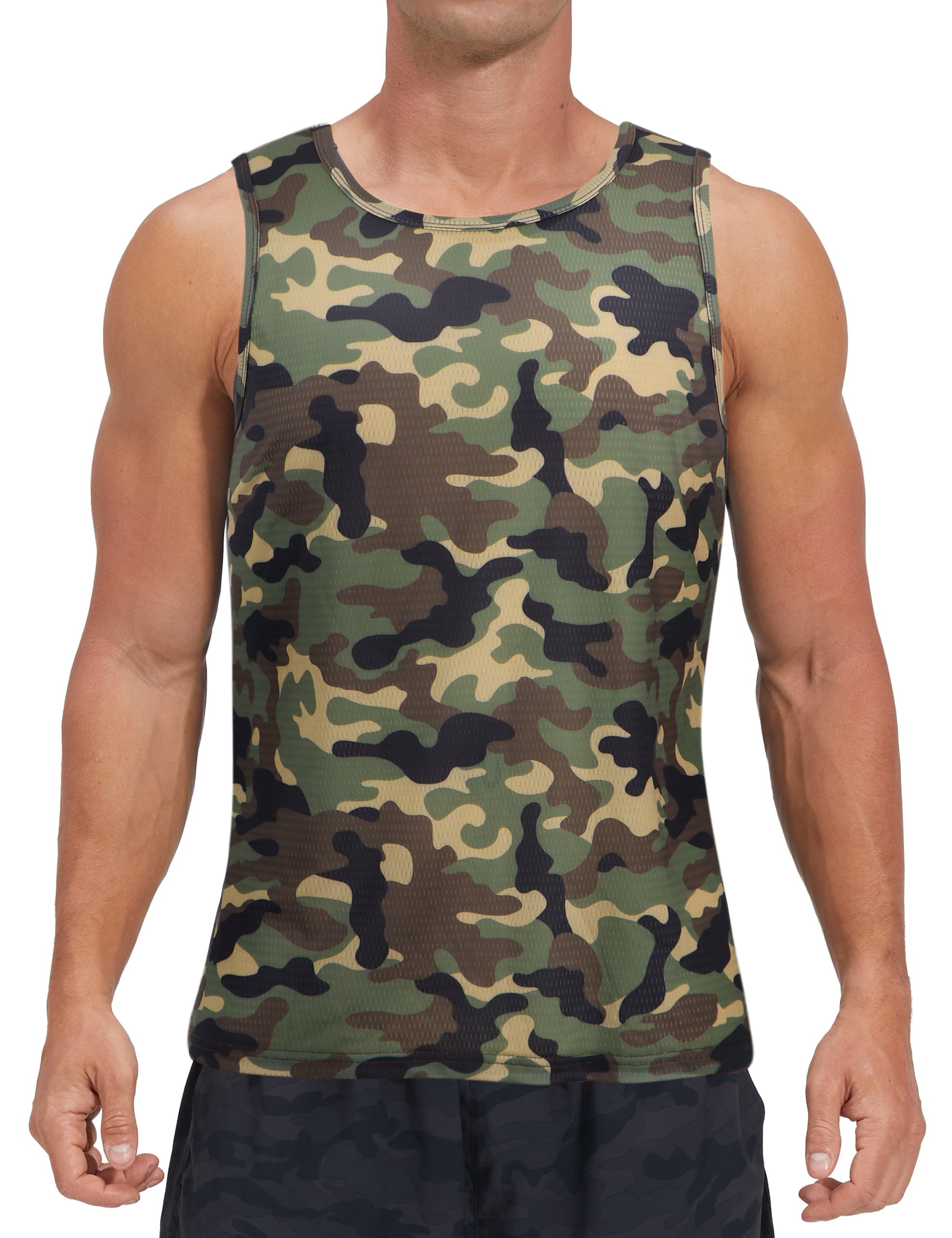 Thrilos Camo Muscle Sleeveless Tank Tops Gym Quick Dry T Shirts Workout ...
