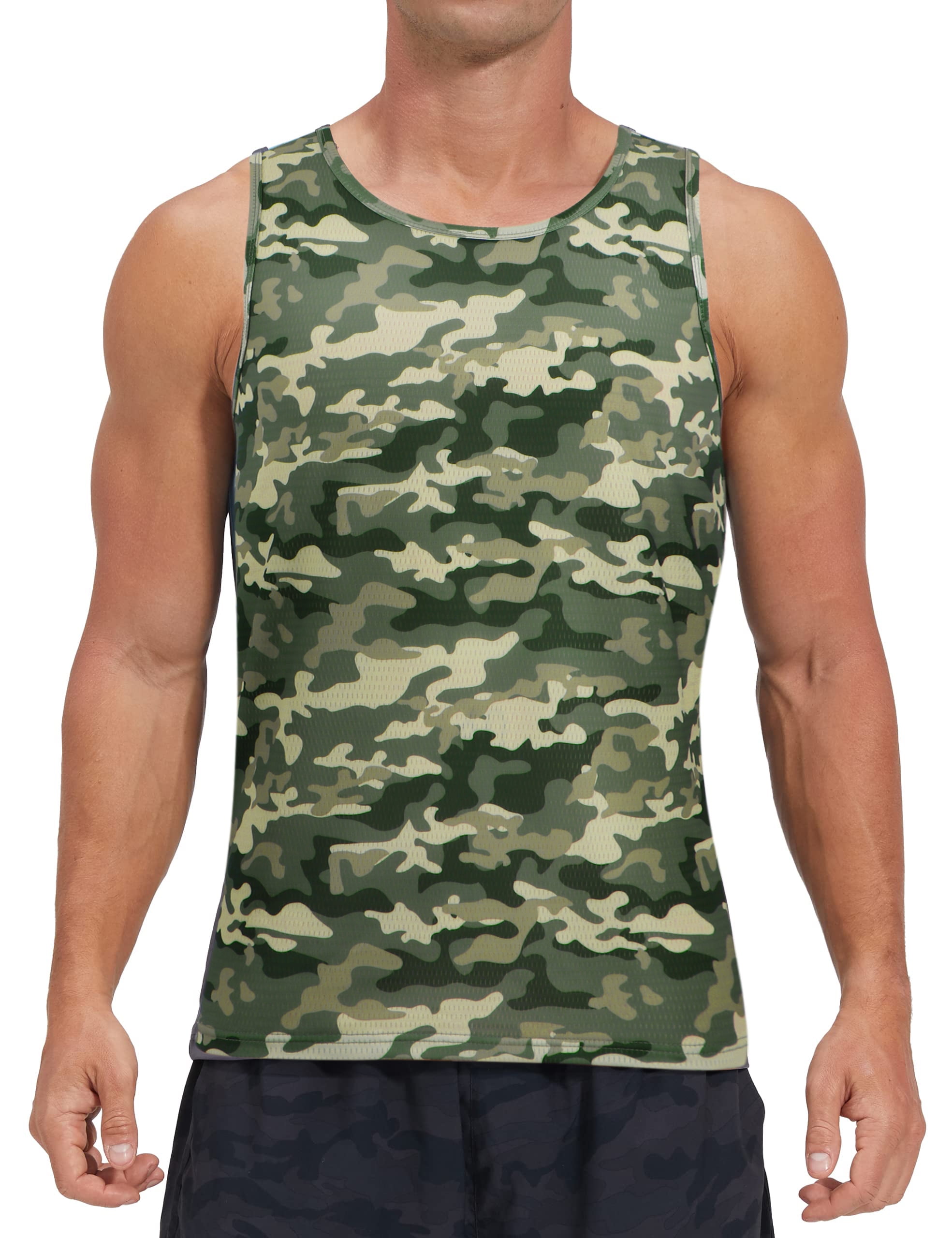 Thrilos Camo Muscle Sleeveless Tank Tops Gym Quick Dry T Shirts Workout ...