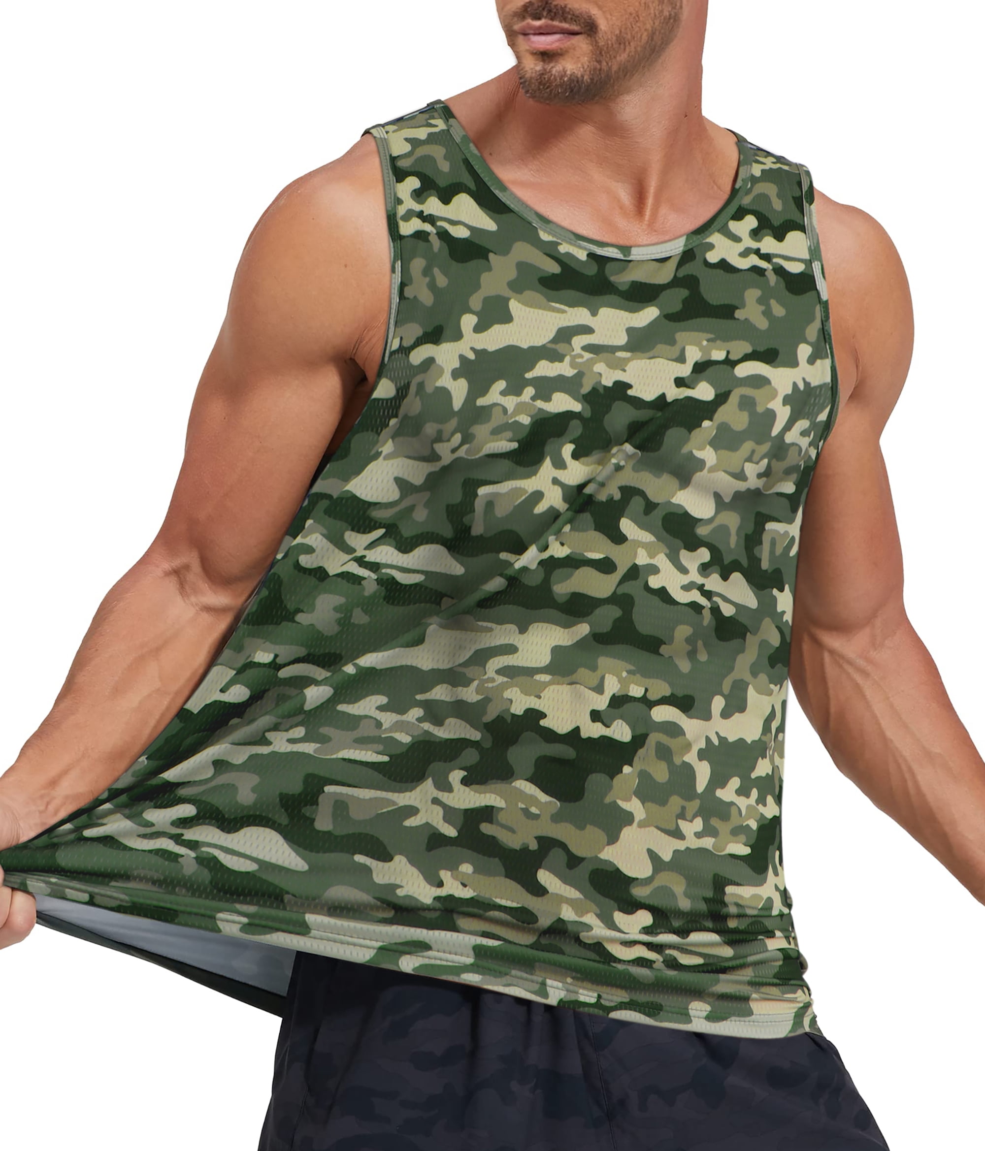 Thrilos Tank Tops for Men Camo Muscle Sleeveless Shirts Gym Quick Dry T ...