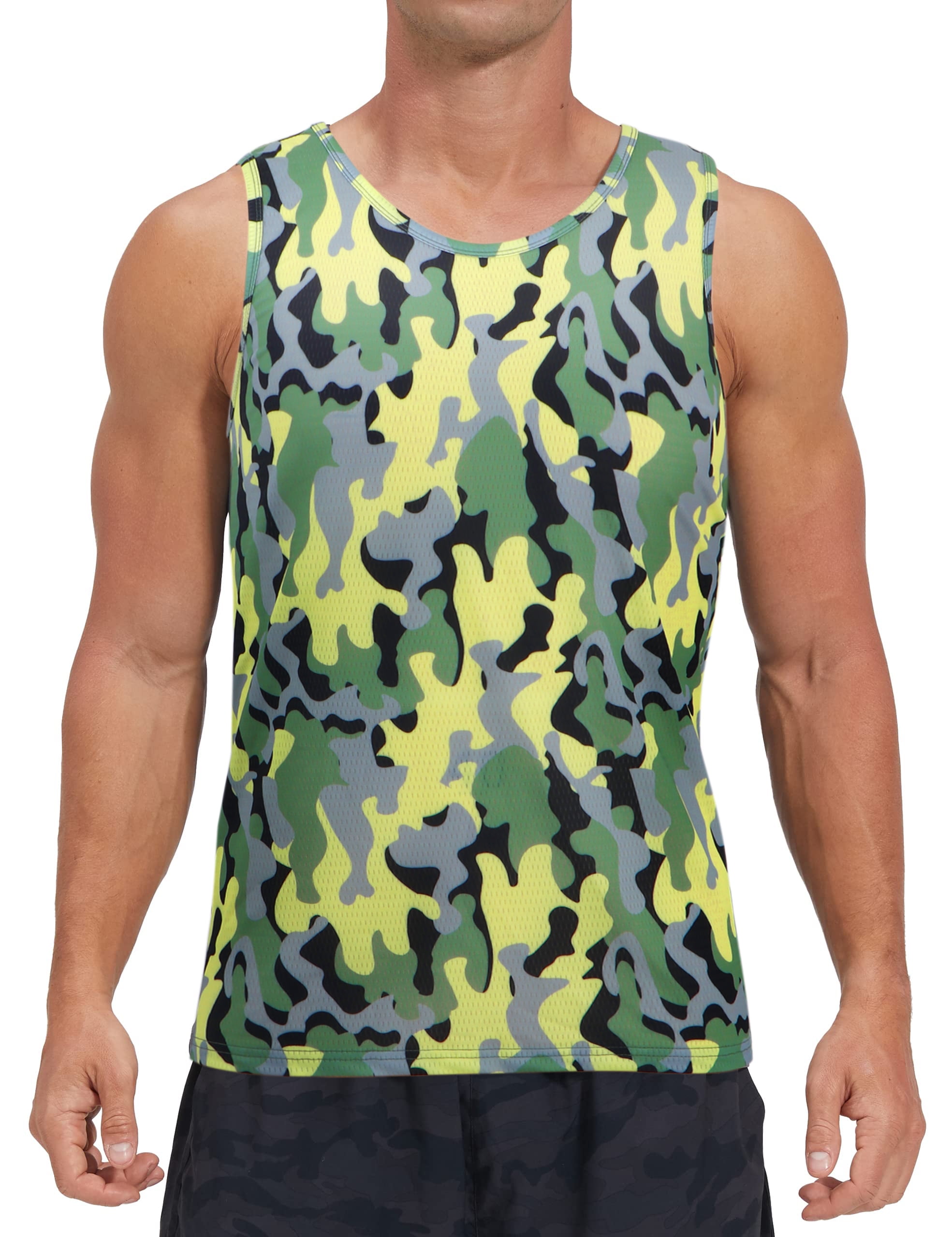 Thrilos Camo Muscle Sleeveless Tank Tops Gym Quick Dry T Shirts Workout ...