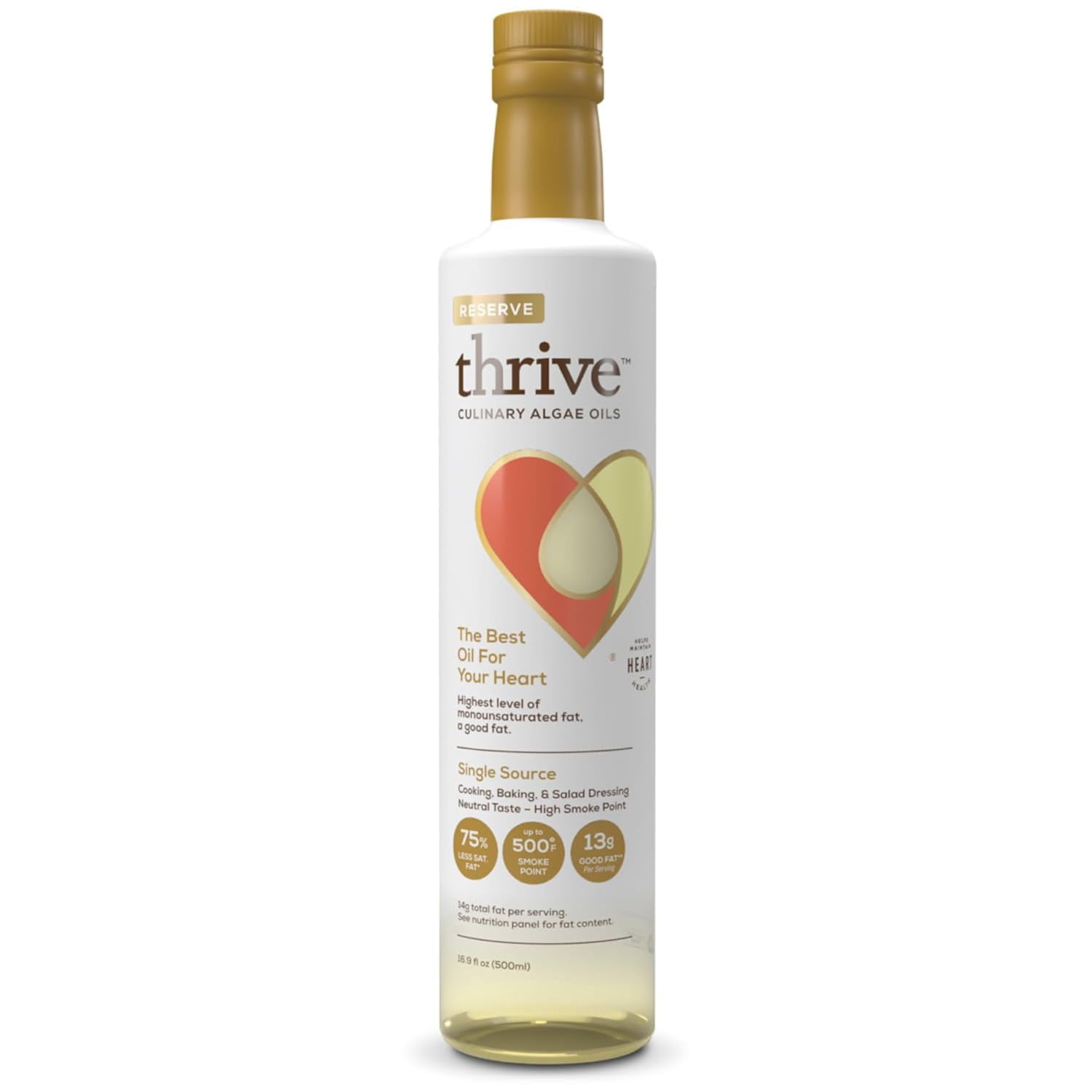 Thrive Algae Cooking Oil - Heart and Health-Conscious Cooking Oil, Rich ...