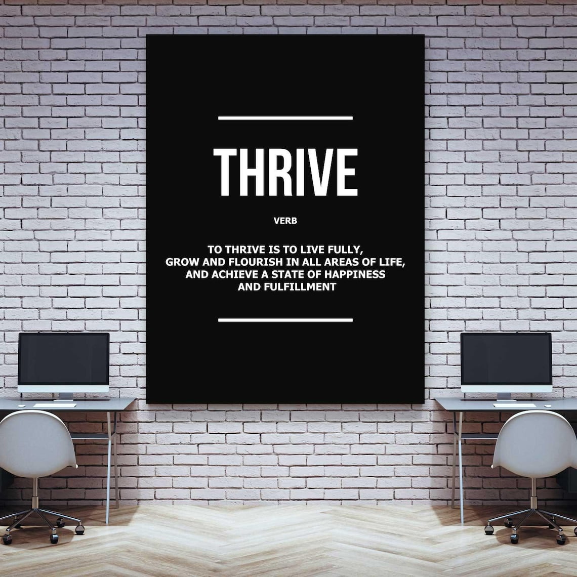 Thrive Definition Poster Inspirational Wall Art For Positive Living ...