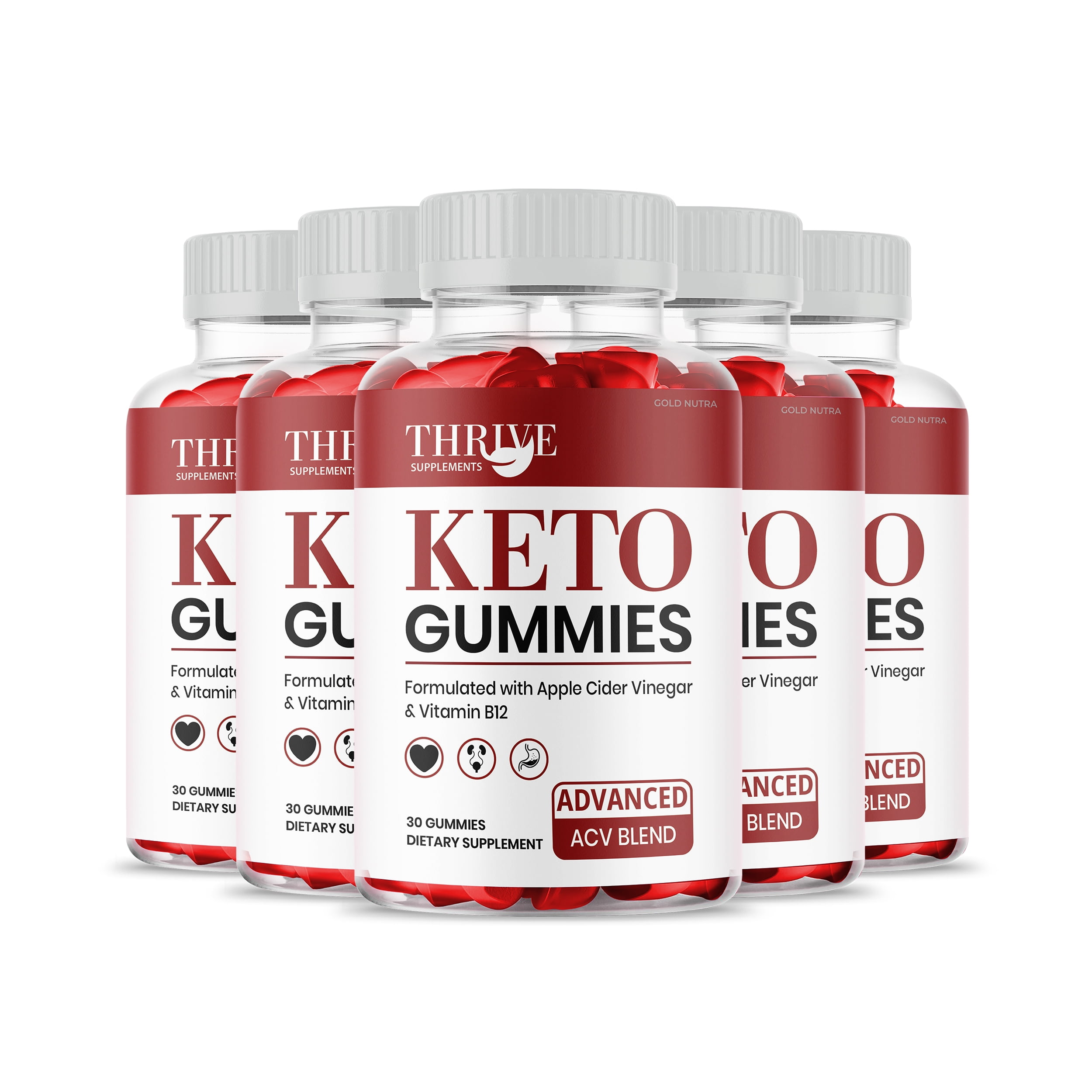 Thrive Keto ACV Gummies, Maximum Strength Dietary Supplement, 5 Pack ...