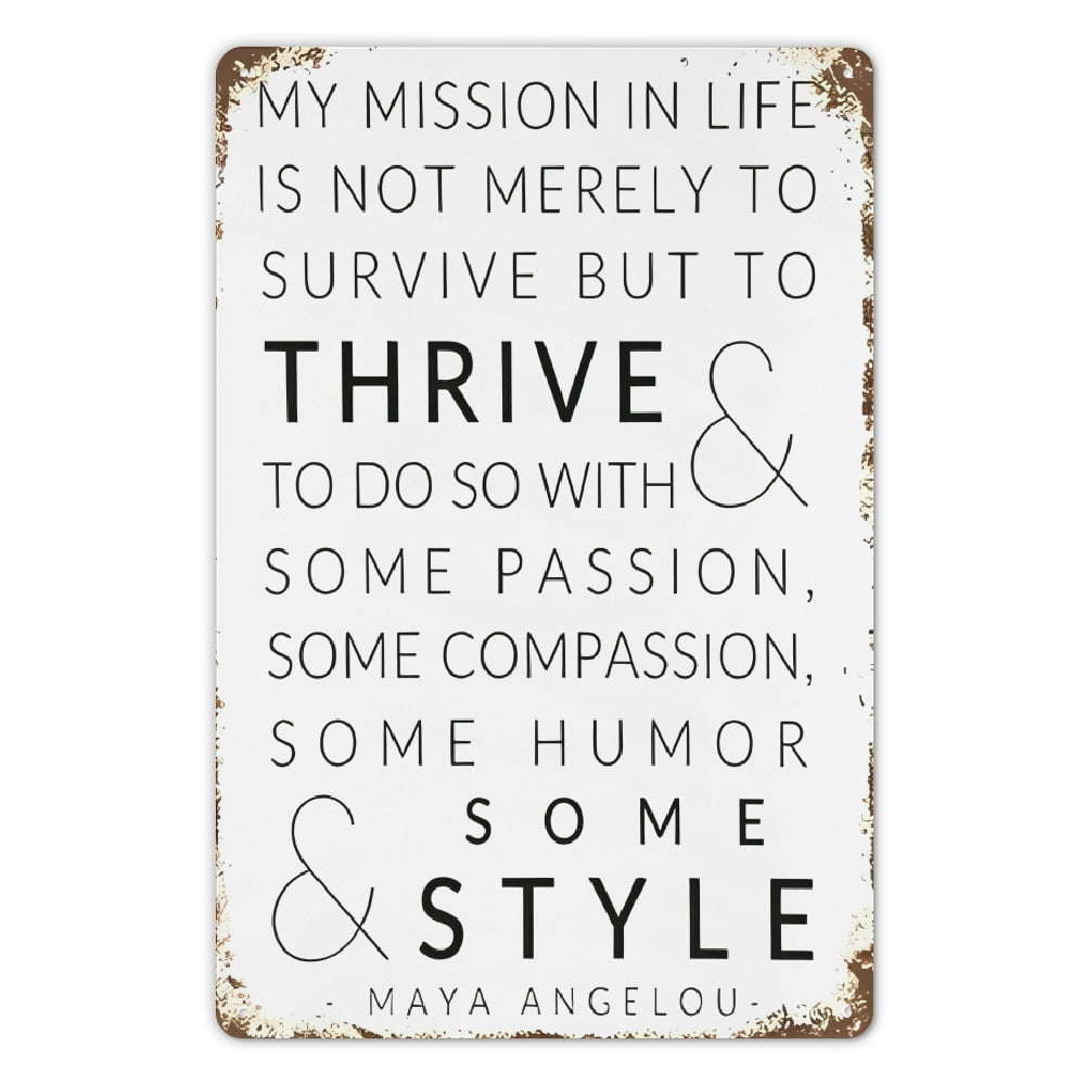 [Thrive & Survive Metal Wall Sign] Inspirational Metal Wall Hanging ...