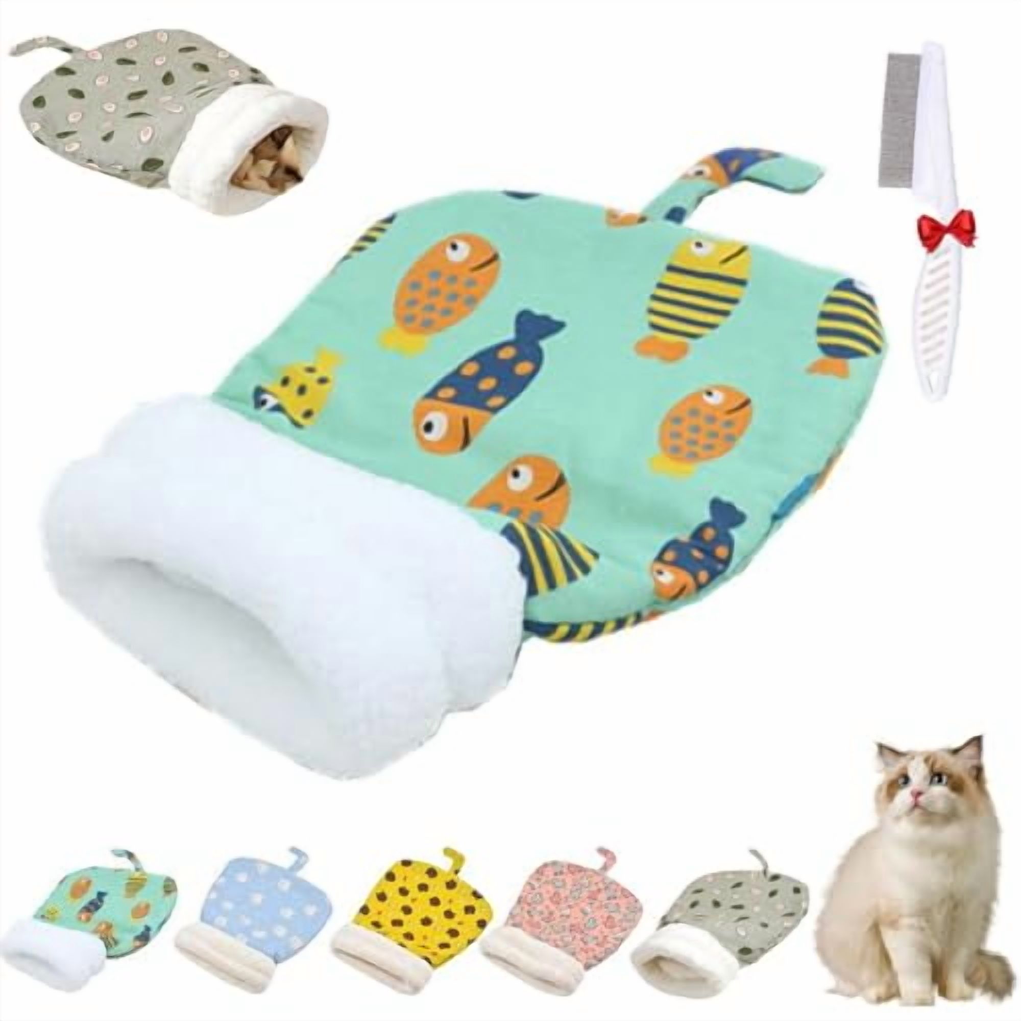 Thrivenget Cozy Pet Nest for Cats and Dogs, Cat Sleeping Bag for Indoor ...