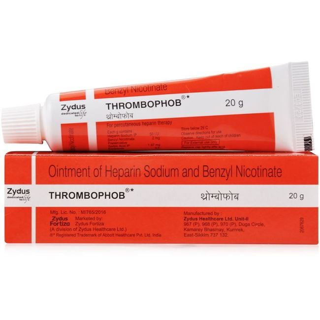 Thrombophob Cream – Heparin & Benzyl Nicotinate Gel for Swelling ...